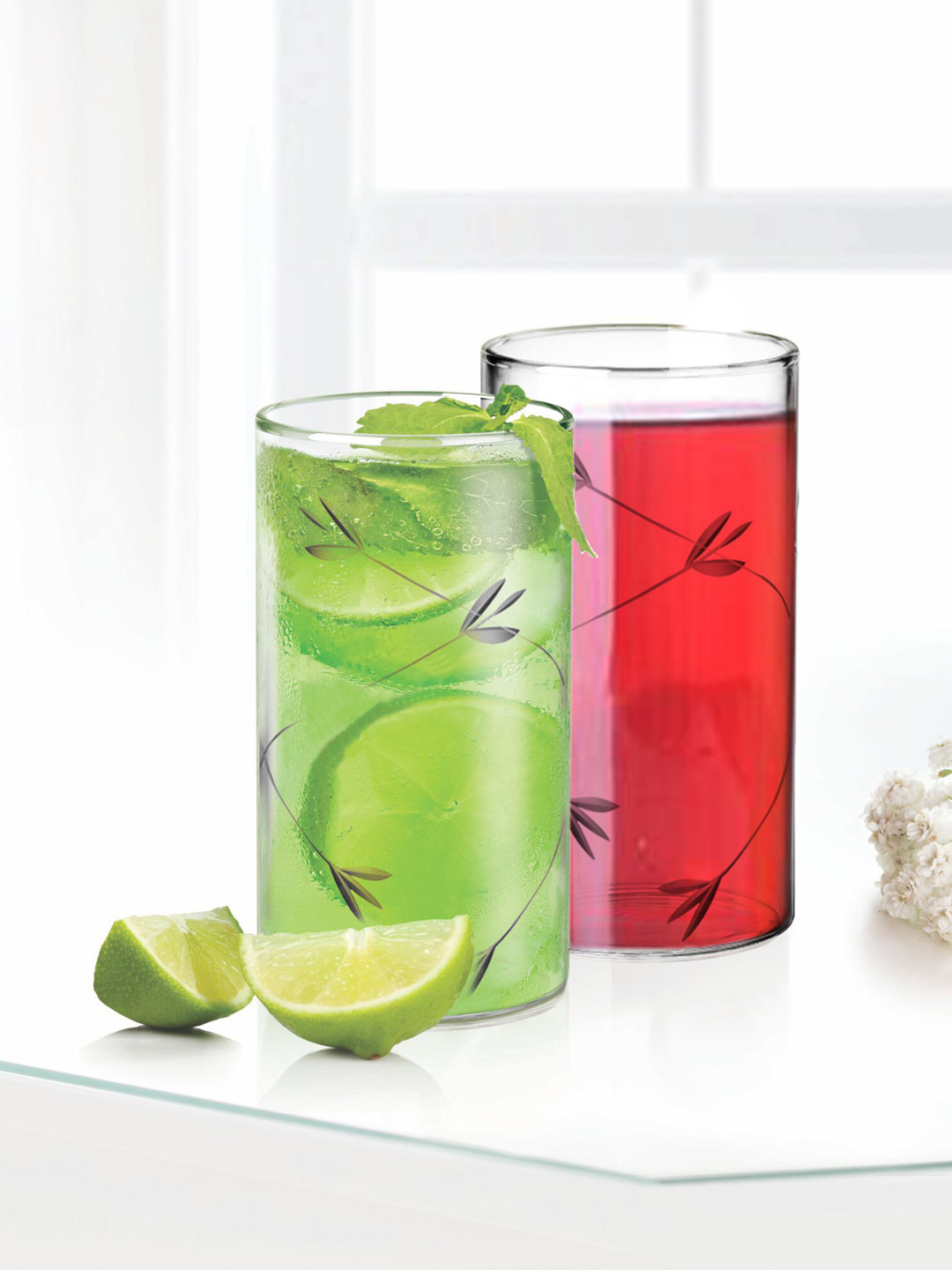 Buy Treo Vector Borosilicate Decorative Glass Set Of 6 Transparent ...