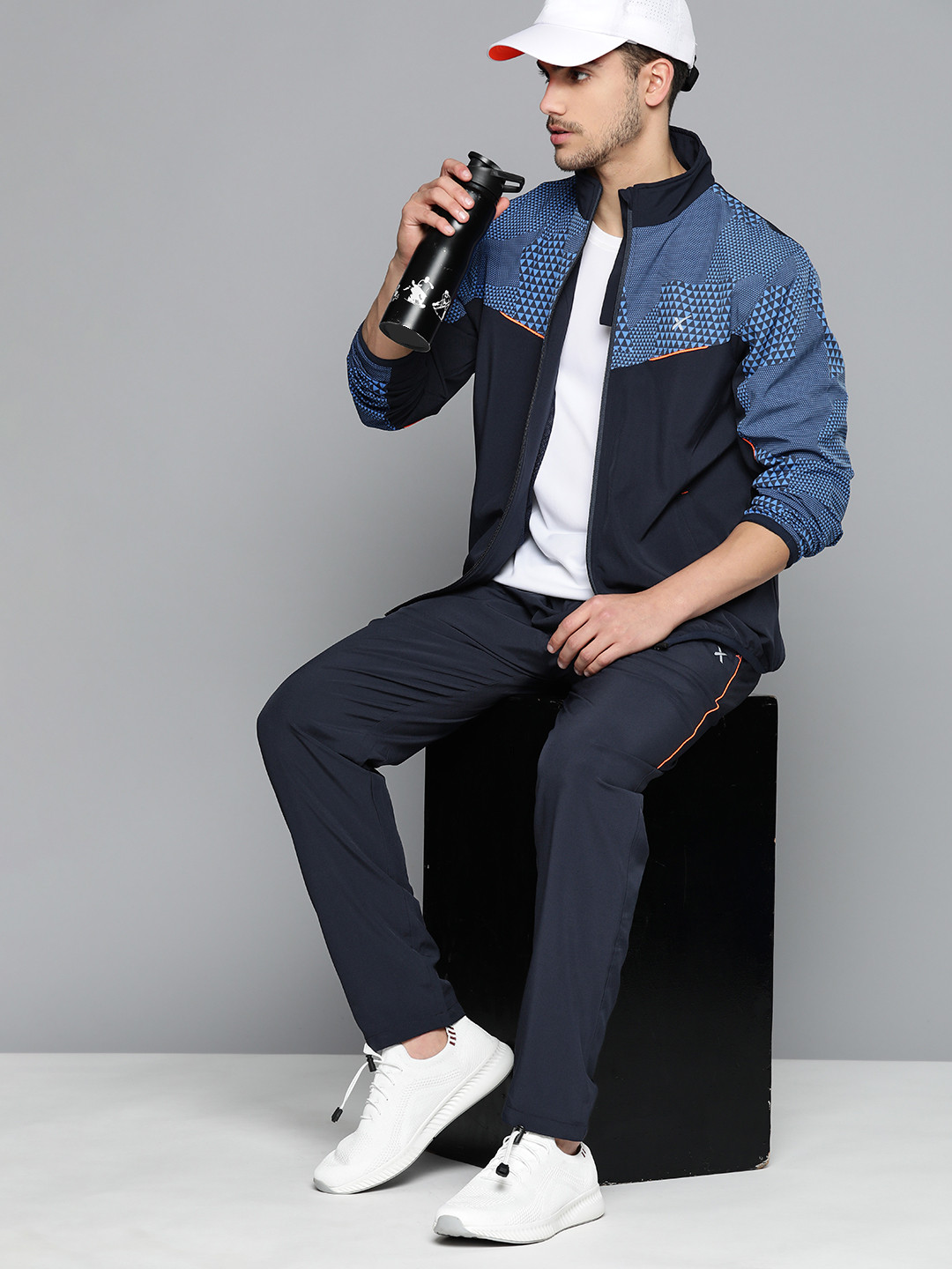 Buy HRX By Hrithik Roshan Men Geometric Print Tracksuit - Tracksuits ...