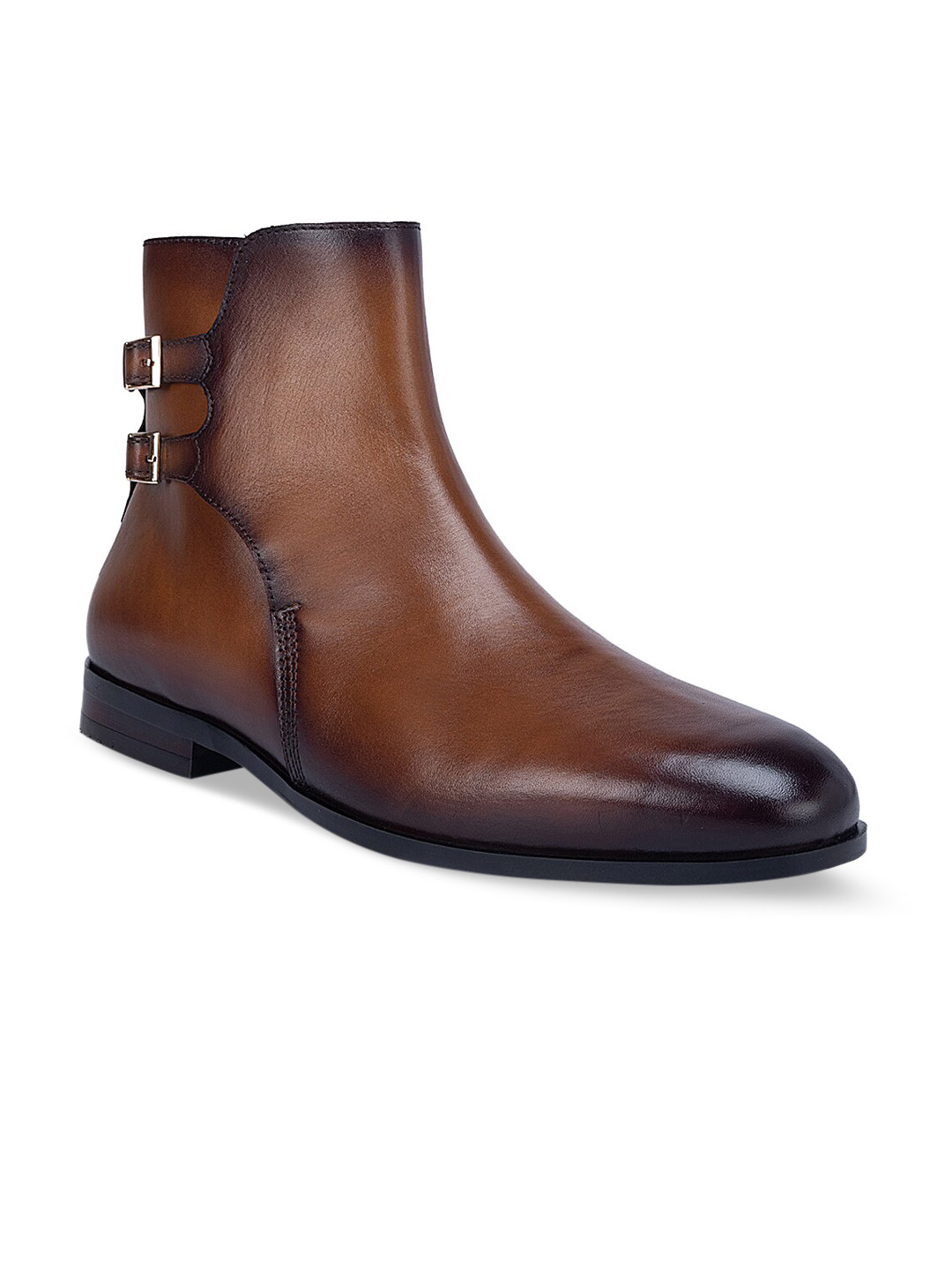 Buy ROSSO BRUNELLO Men Leather Monk Straps Boots - Boots for Men ...