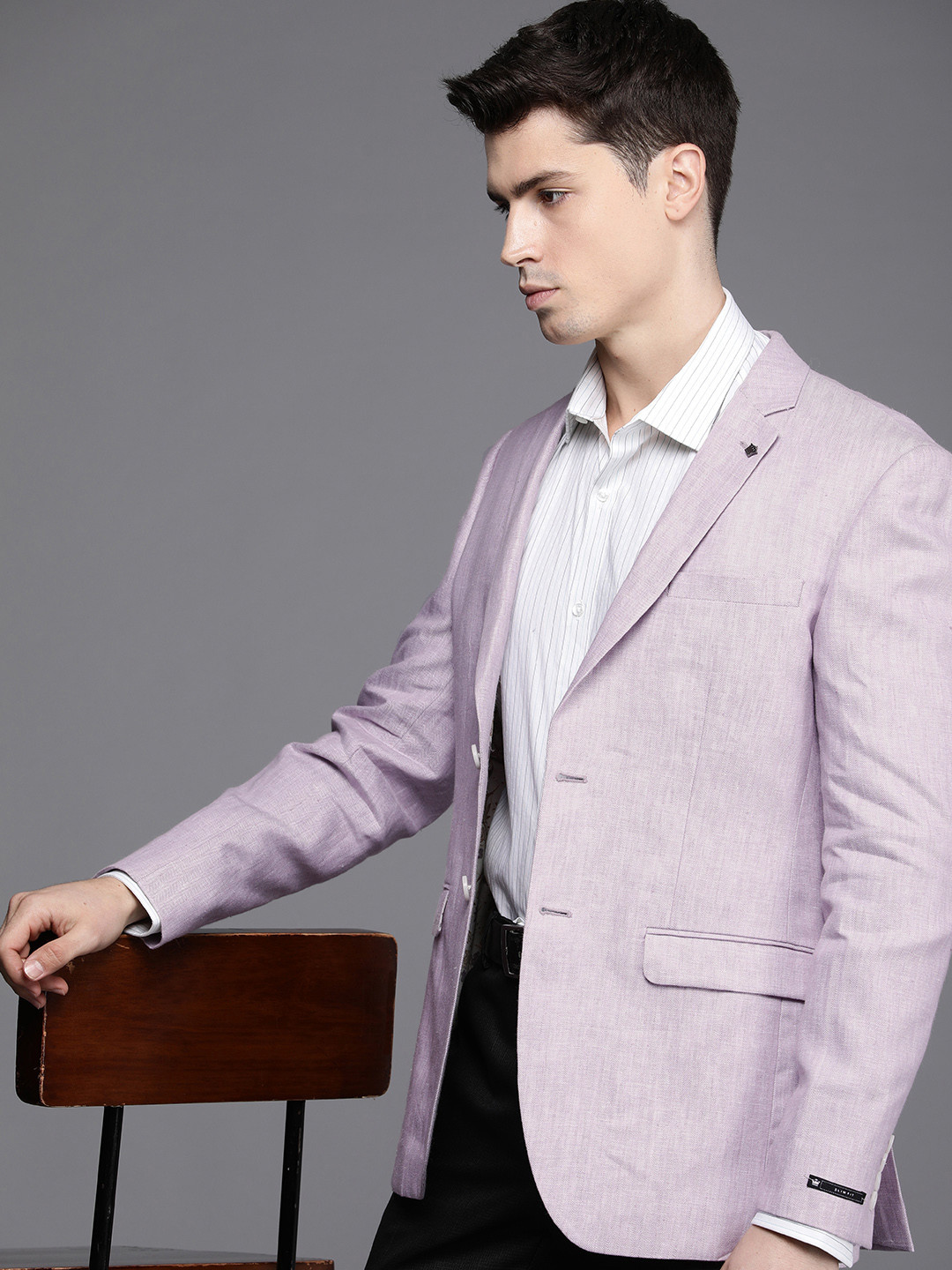 Buy Louis Philippe Men Linen Slim Fit Single Breasted Blazer - Blazers ...