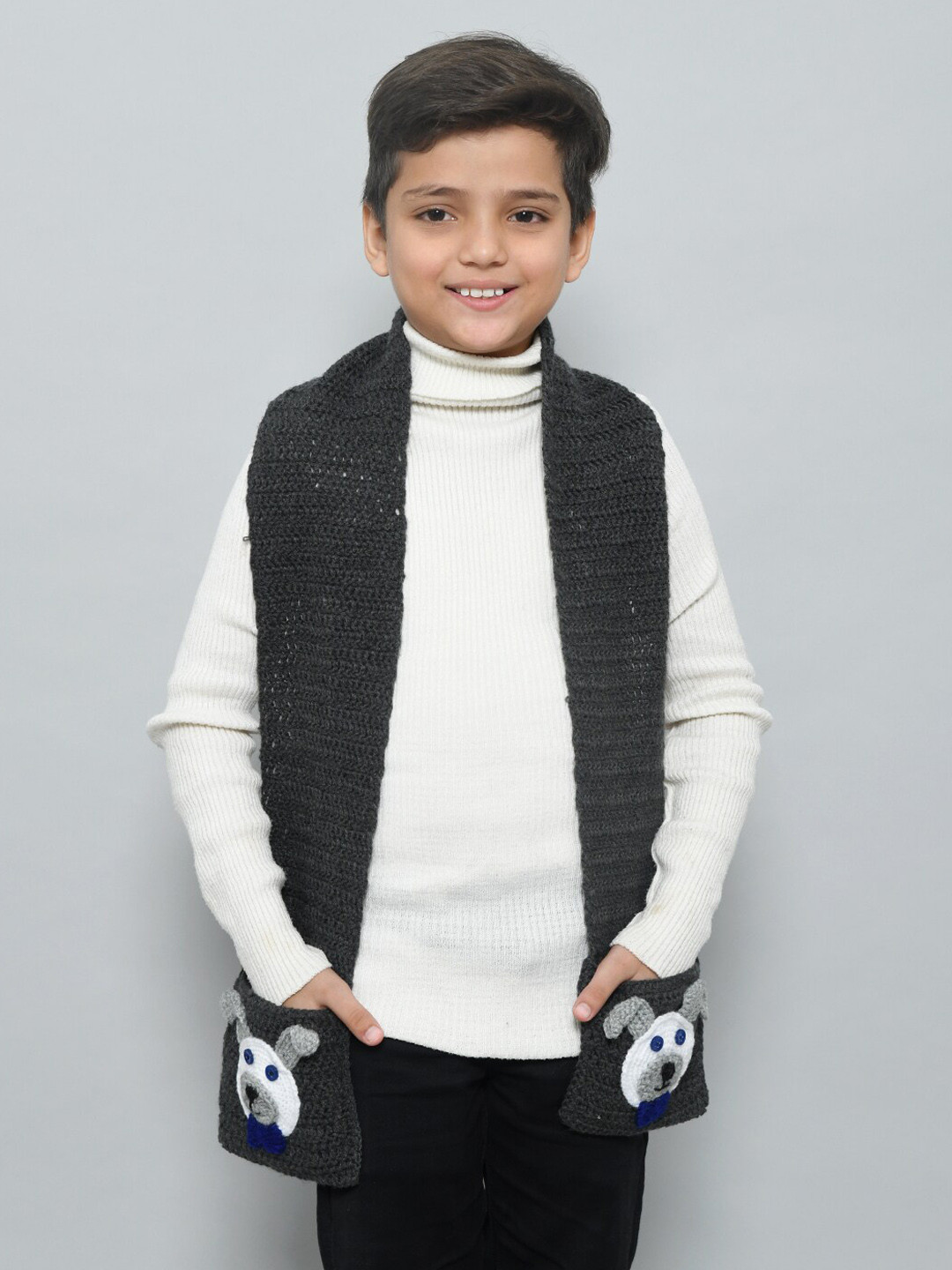 Buy FUNKRAFTS Kids Self Design Woolen Winter Muffler - Mufflers for ...