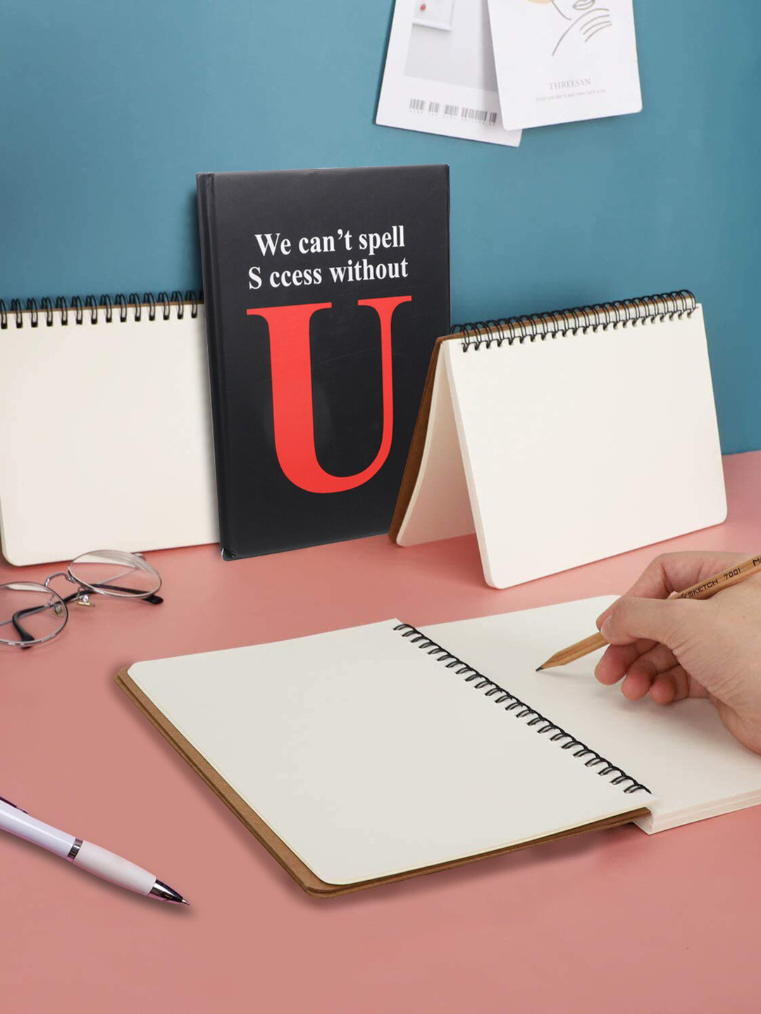 Buy Archies Typography Printed A4 Note Book Single Rule 400 Pages ...