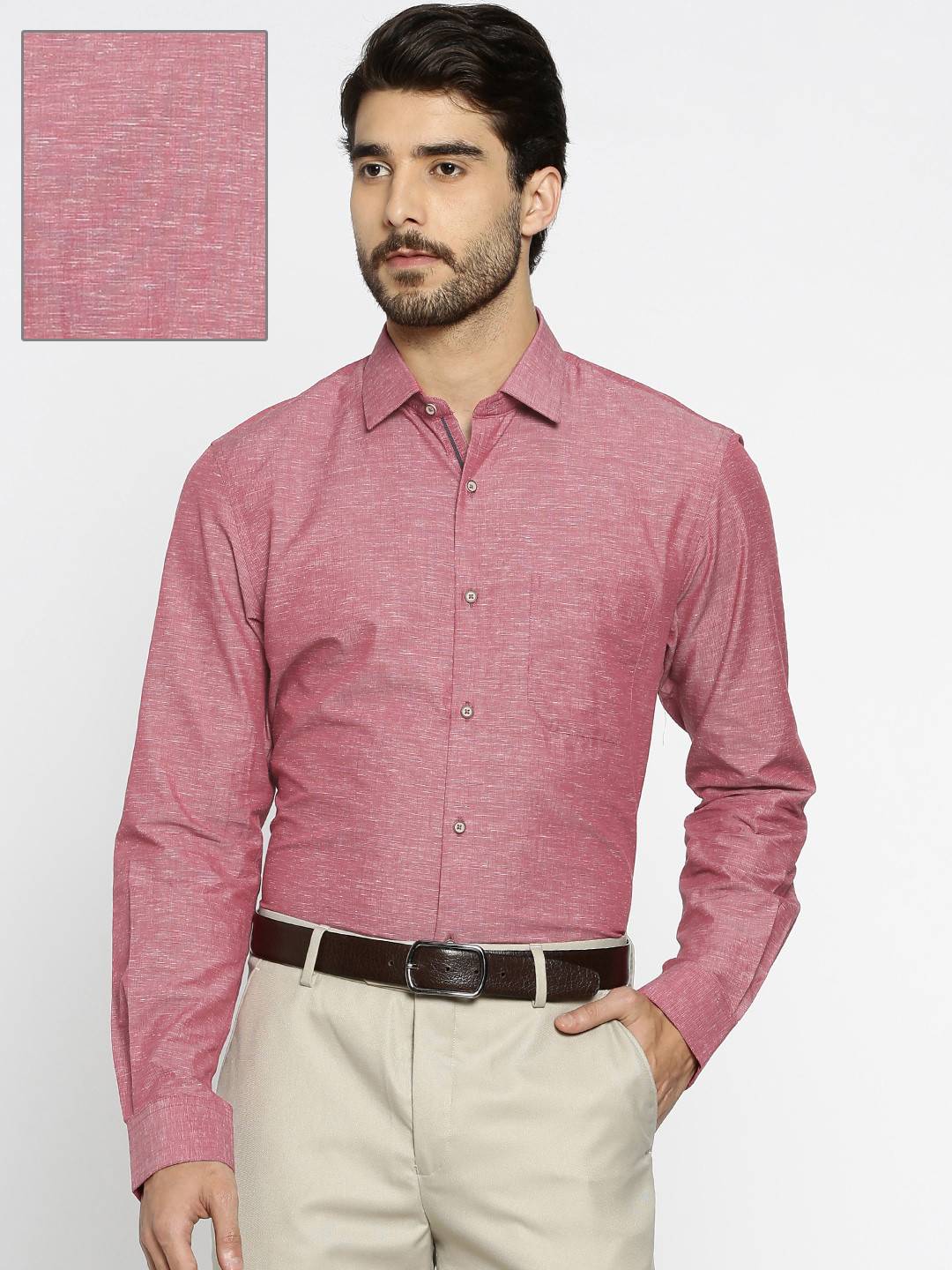 Buy Peter England Men Red Slim Fit Self Design Formal Shirt - Shirts ...