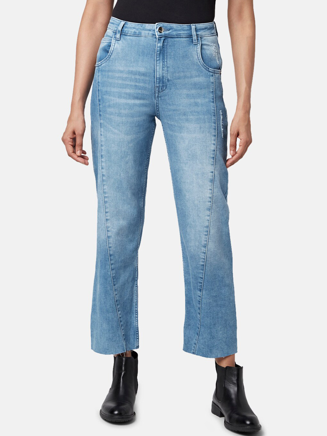 Buy SF JEANS By Pantaloons Women Boyfriend Fit High Rise Mildly ...