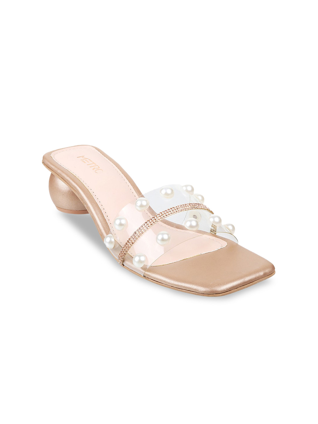 Buy Metro Embellished Block Mules - Heels for Women 21457536 | Myntra