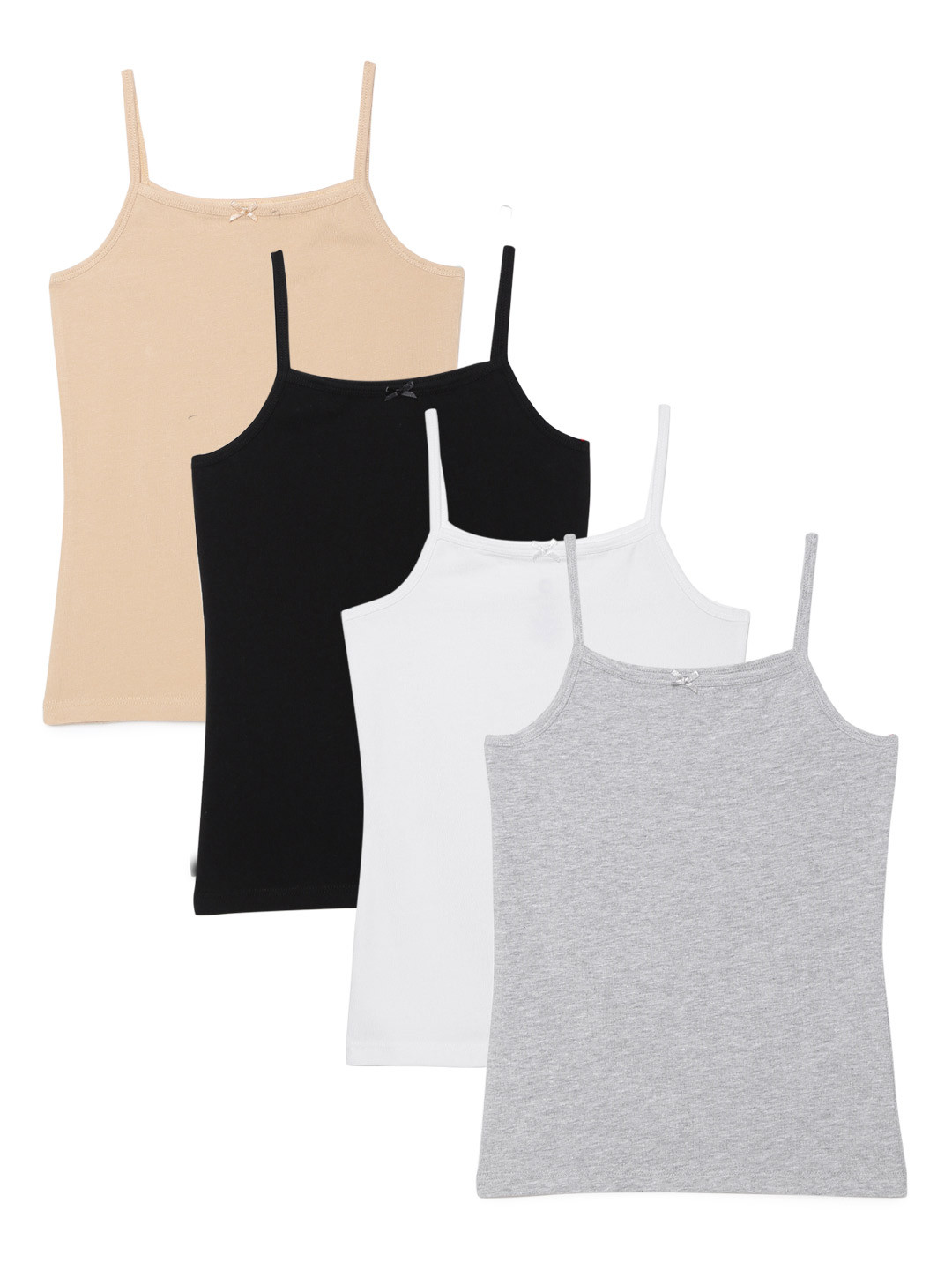 Buy Charm N Cherish Girls Pack Of 4 Shoulder Strap Camisoles ...