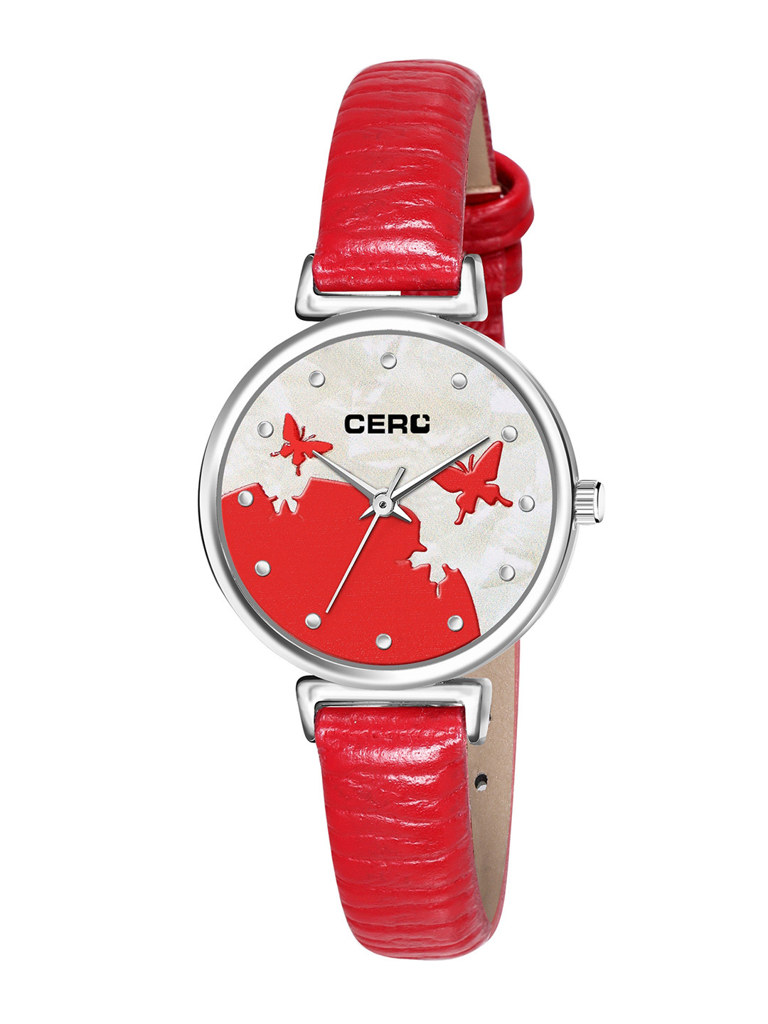 Buy CERO Women Red Brass Printed Dial & Red Straps Analogue Watch ...