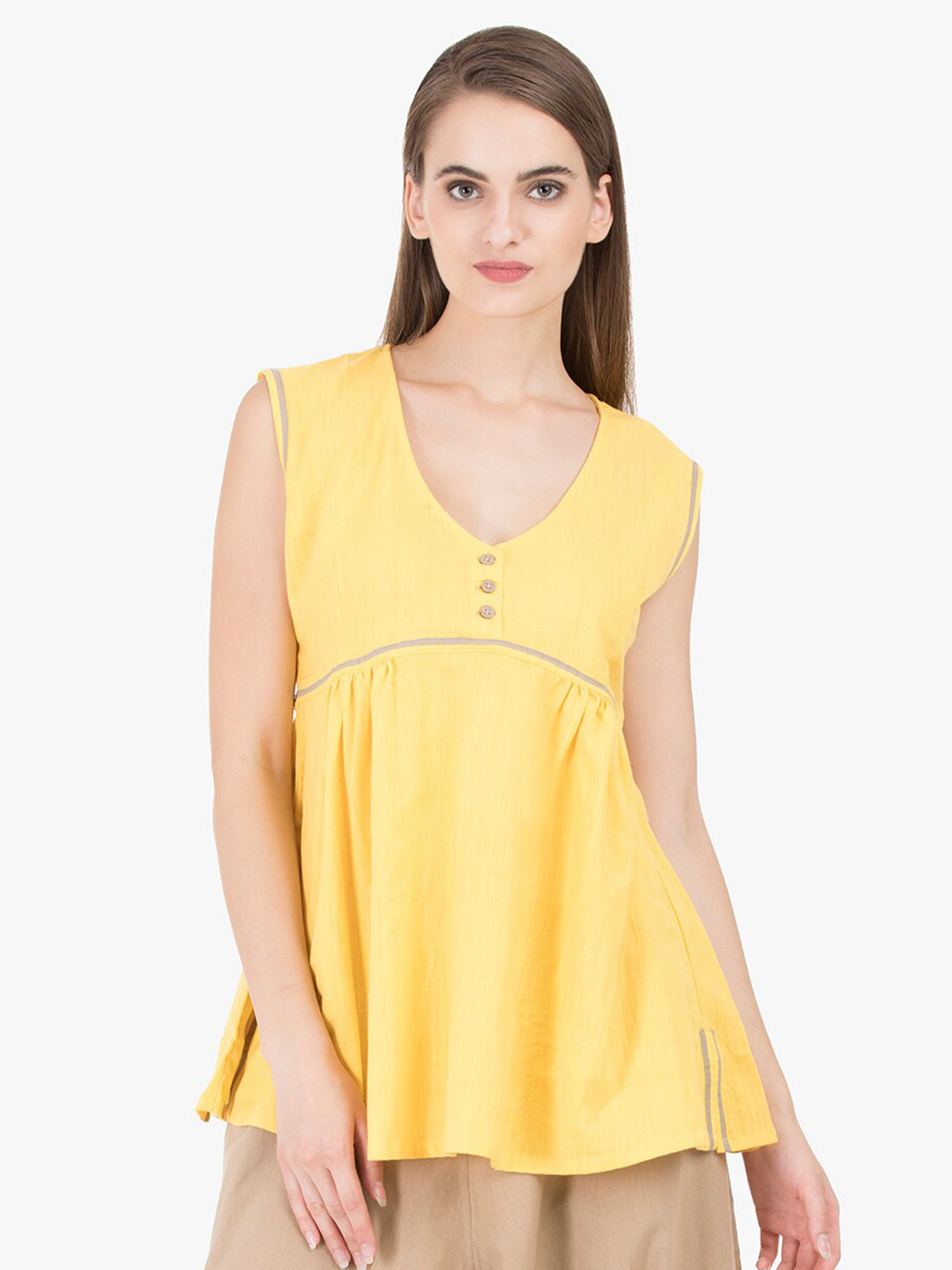 Buy GRASS By Gitika Goyal Yellow Tunic - Tunics for Women 21462088 | Myntra