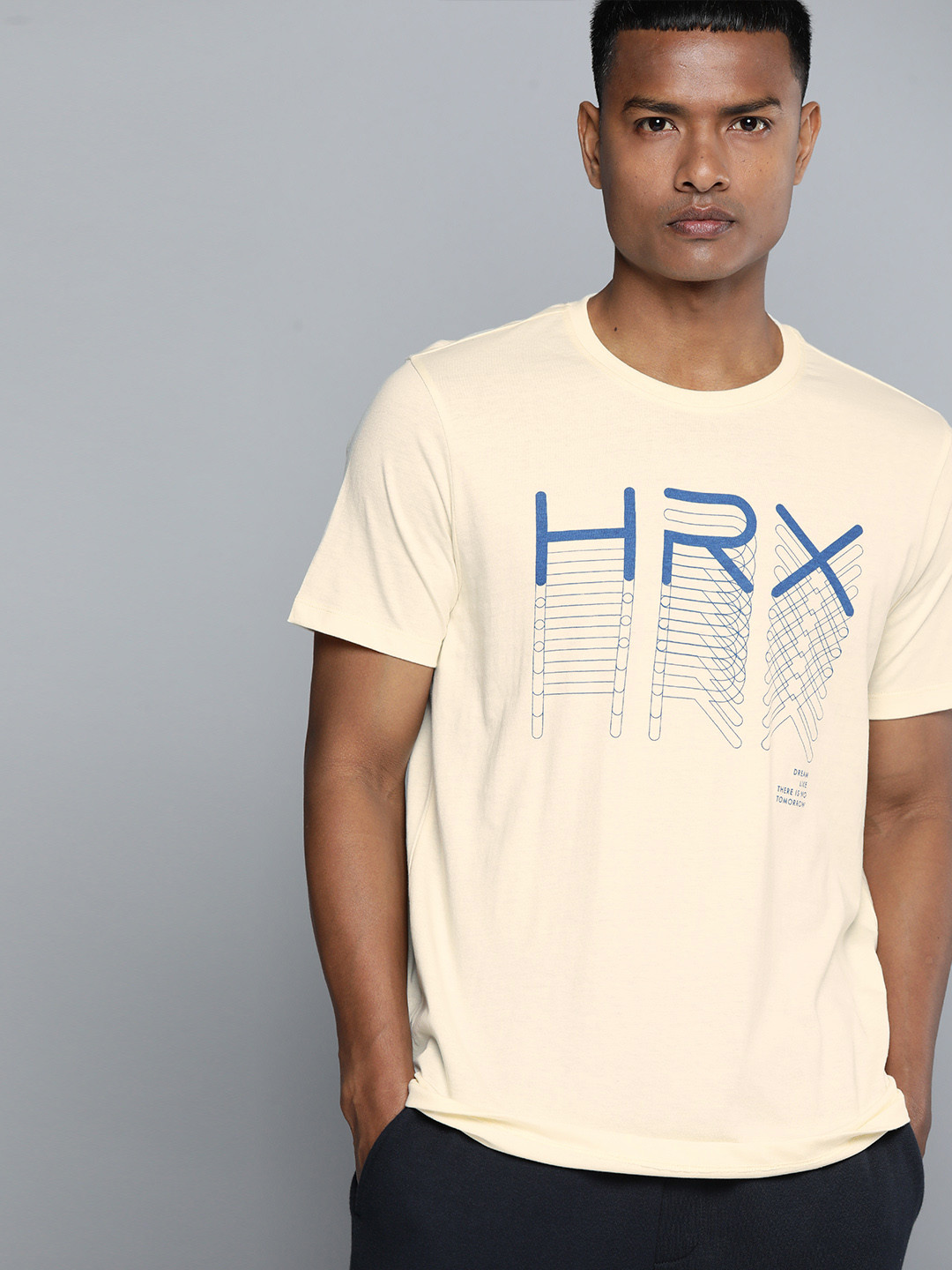 Buy HRX By Hrithik Roshan Brand Logo Printed Regular Fit T Shirt ...