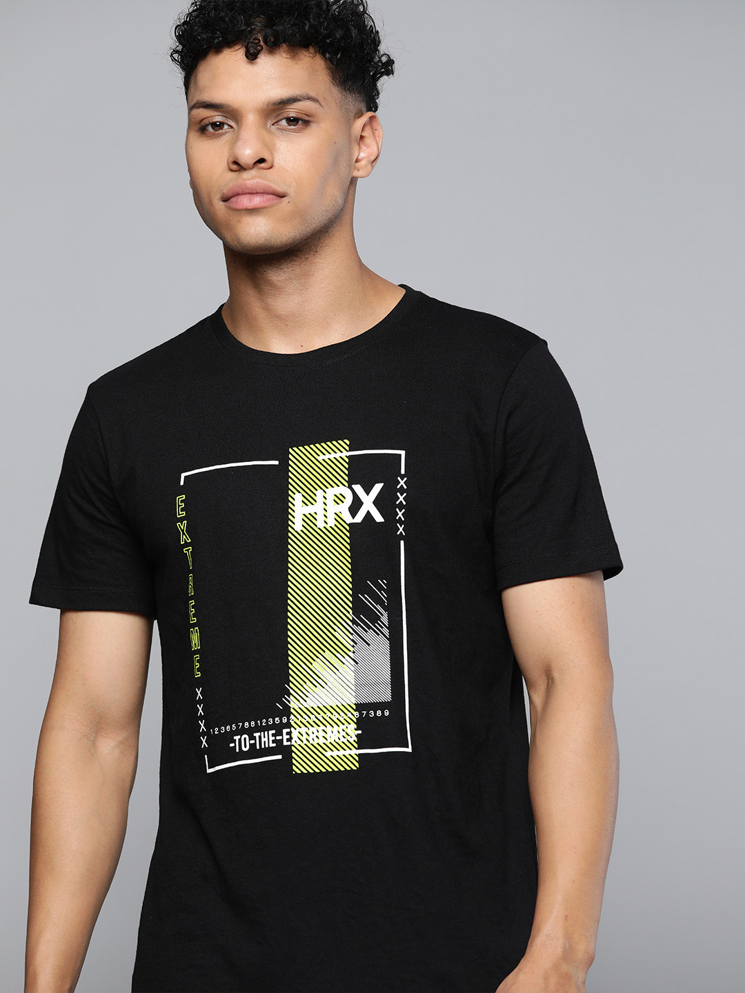 Buy HRX By Hrithik Roshan Brand Logo Printed T Shirt - Tshirts for Men ...
