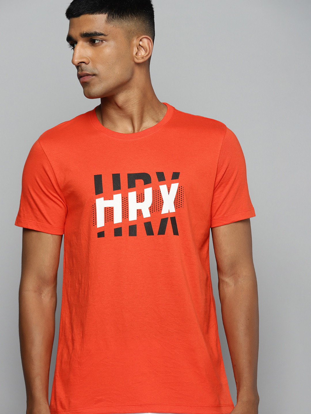 Buy HRX By Hrithik Roshan Brand Logo Printed T Shirt - Tshirts for Men ...