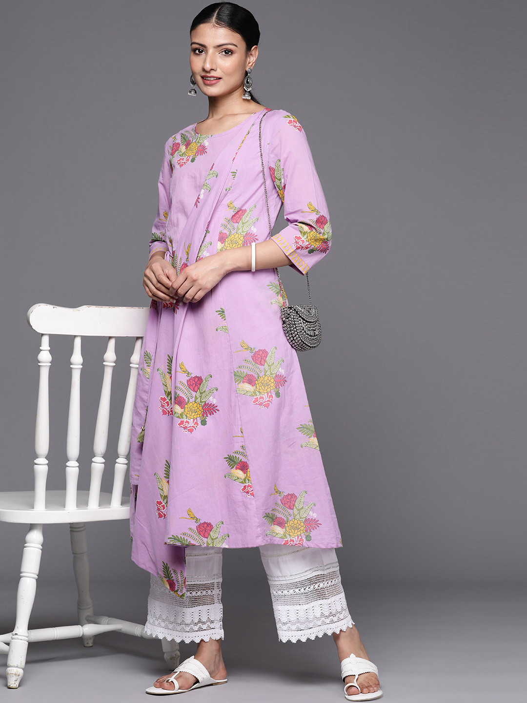 Buy Fabindia Ethnic Motifs Printed Cotton Kurta - Kurtas for Women ...