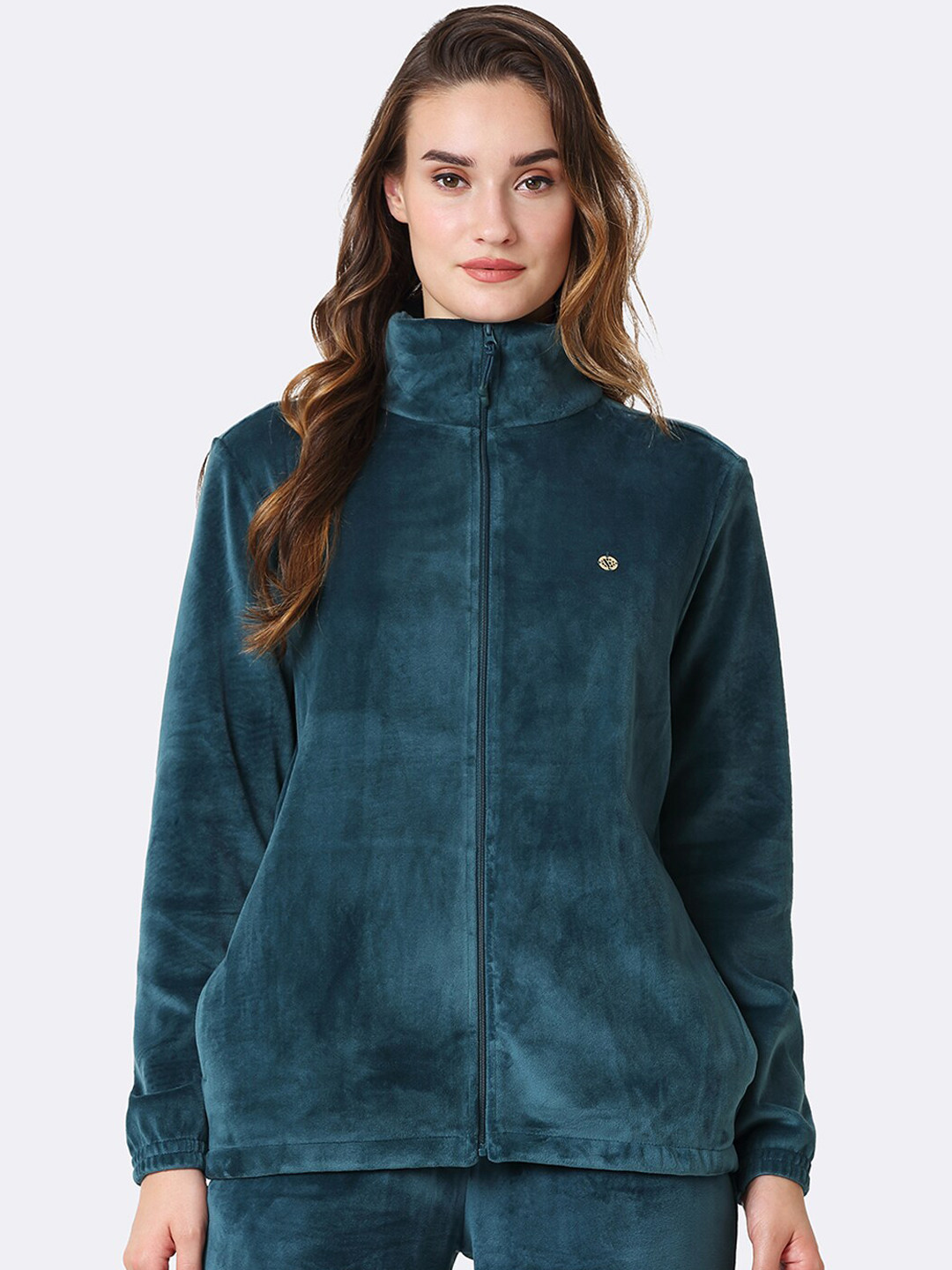 Buy Van Heusen Athleisure Long Sleeve Mock Collar Velvet Jacket ...