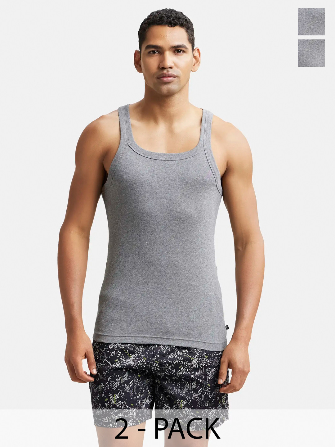 Buy Jockey Pack Of 2 Super Combed Cotton Rib Square Neck Gym Vest US26 ...