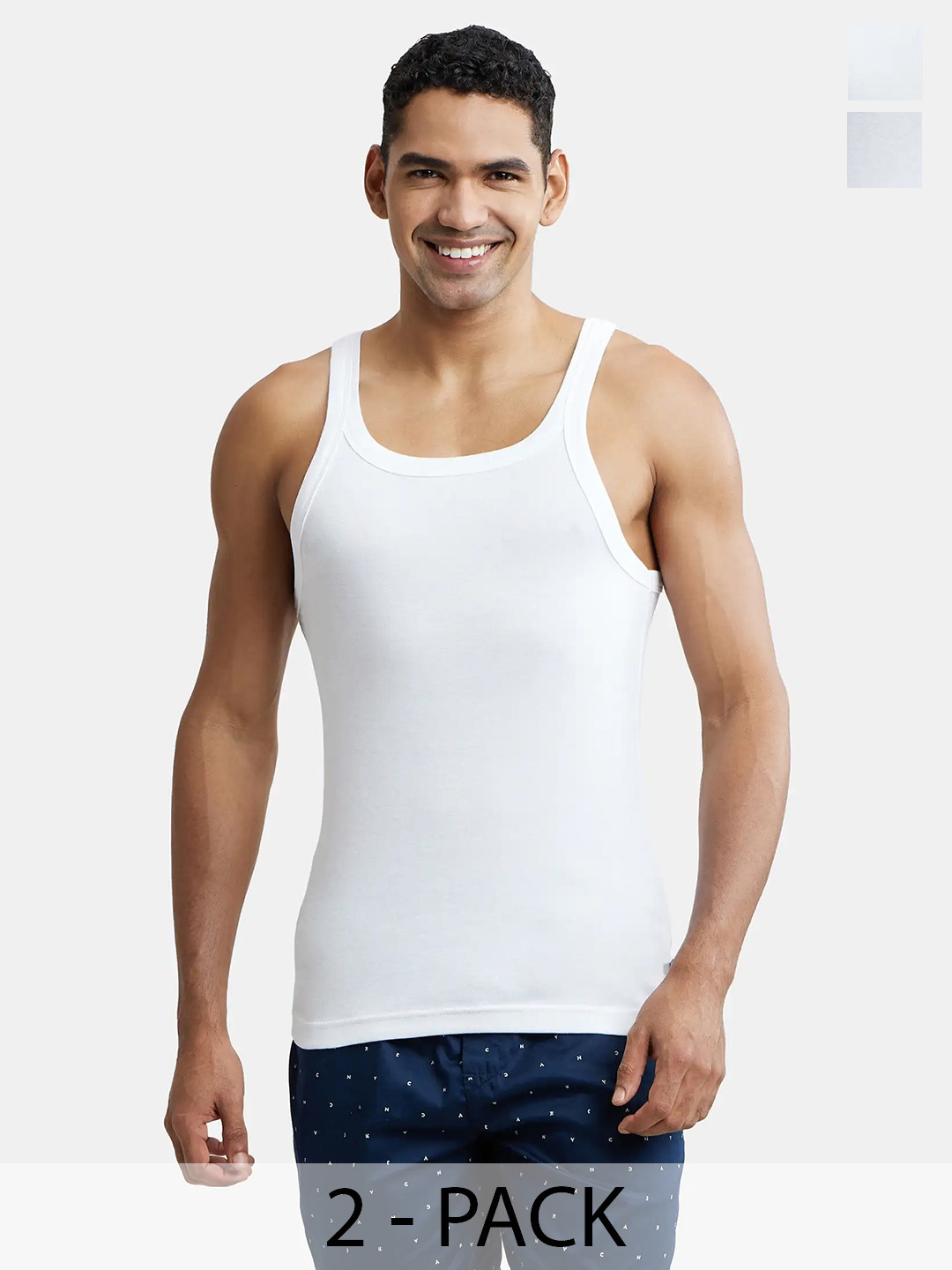Buy Jockey Pack Of 2 Super Combed Cotton Rib Square Neck Gym Vest US26 ...