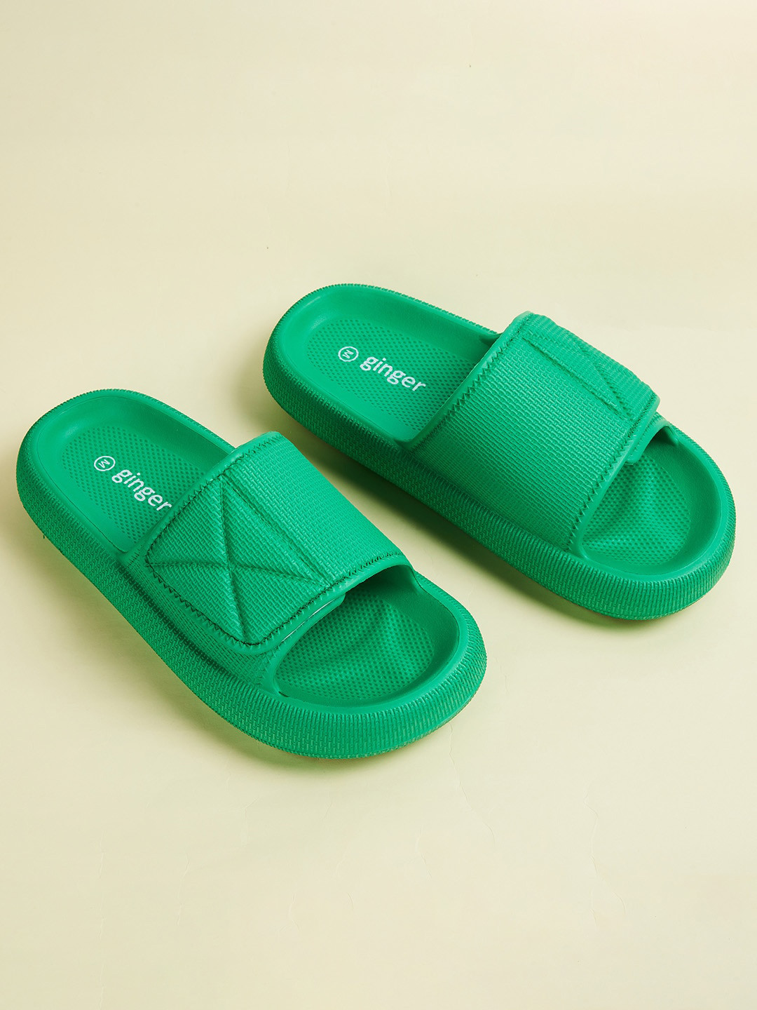 Buy Ginger By Lifestyle Women Textured Sliders - Flip Flops for Women ...