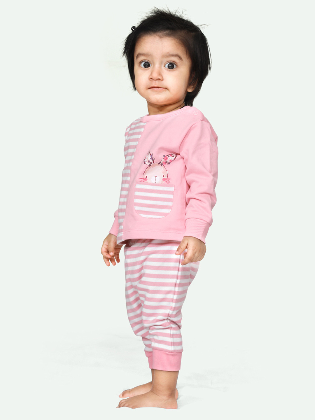 Buy Ariel Kids Striped Pure Cotton Round Neck Clothing Set - Clothing ...