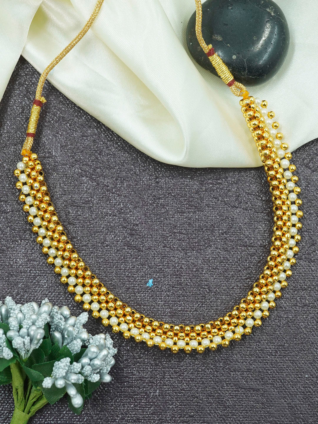 Buy GRIIHAM Gold Plated Maharastra Thusi Necklace - Necklace And Chains ...