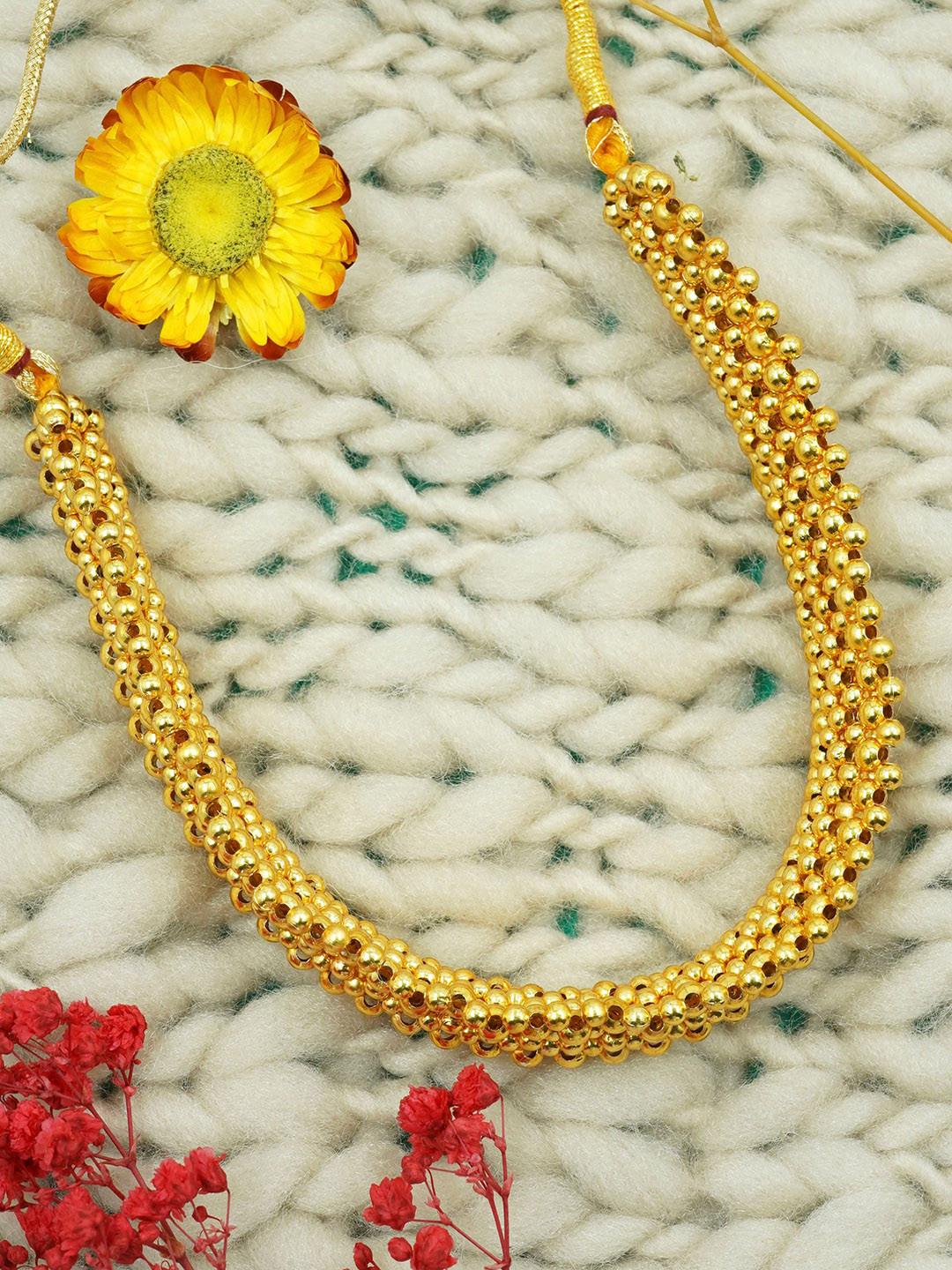 Buy GRIIHAM Gold Plated Maharastra Thusi Necklace - Necklace And Chains ...
