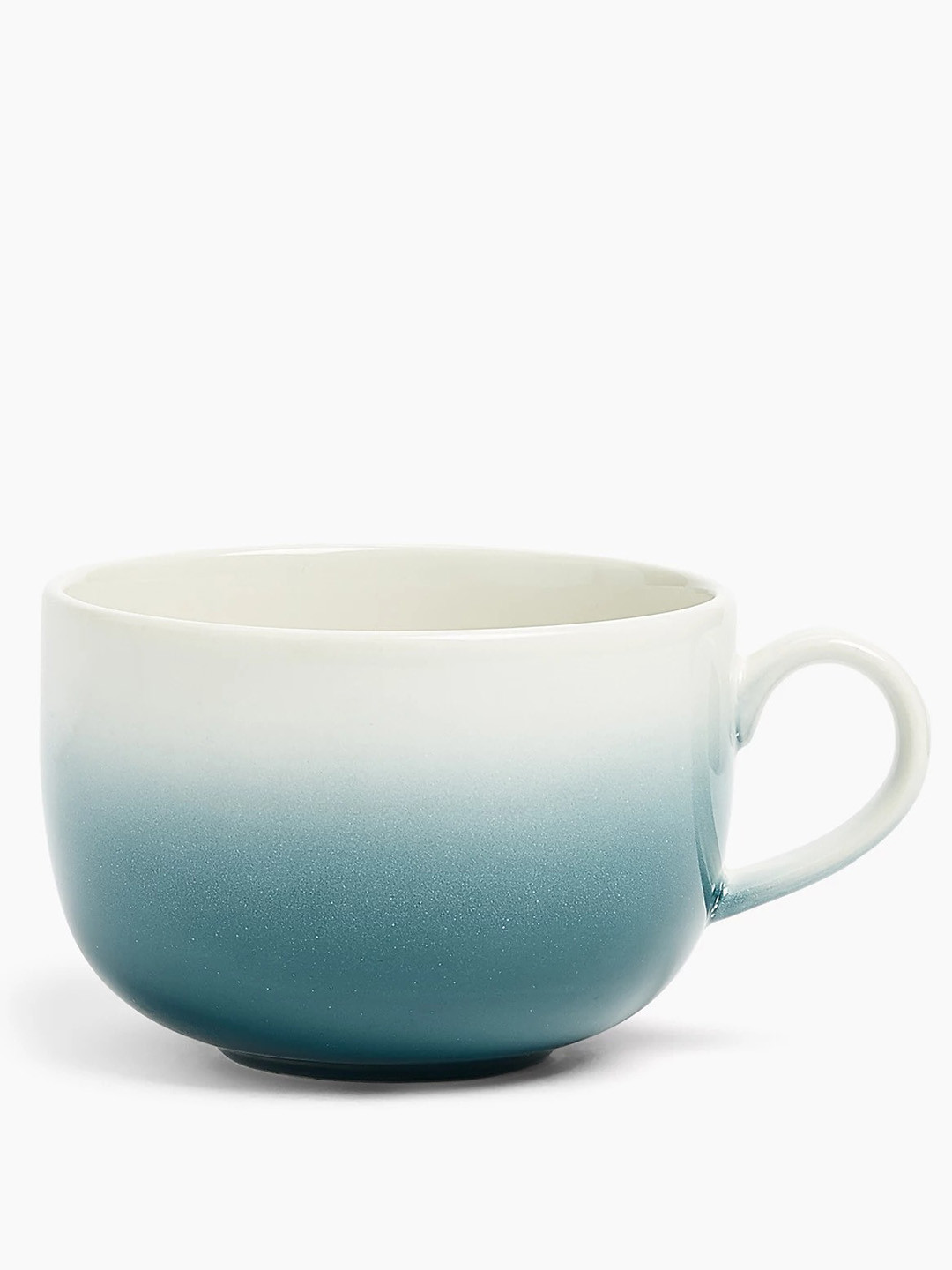 Buy Marks & Spencer Teal Blue & Blue Printed Bone China Matte Mug 320 ...