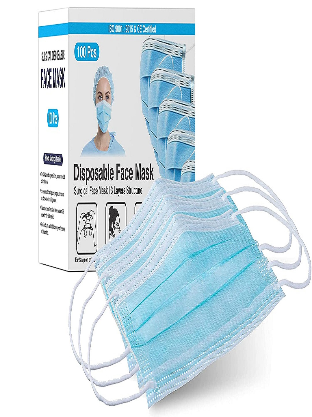 Buy DALUCI Pack Of 100 Cotton Disposable & Surgical Face Mask - Outdoor ...