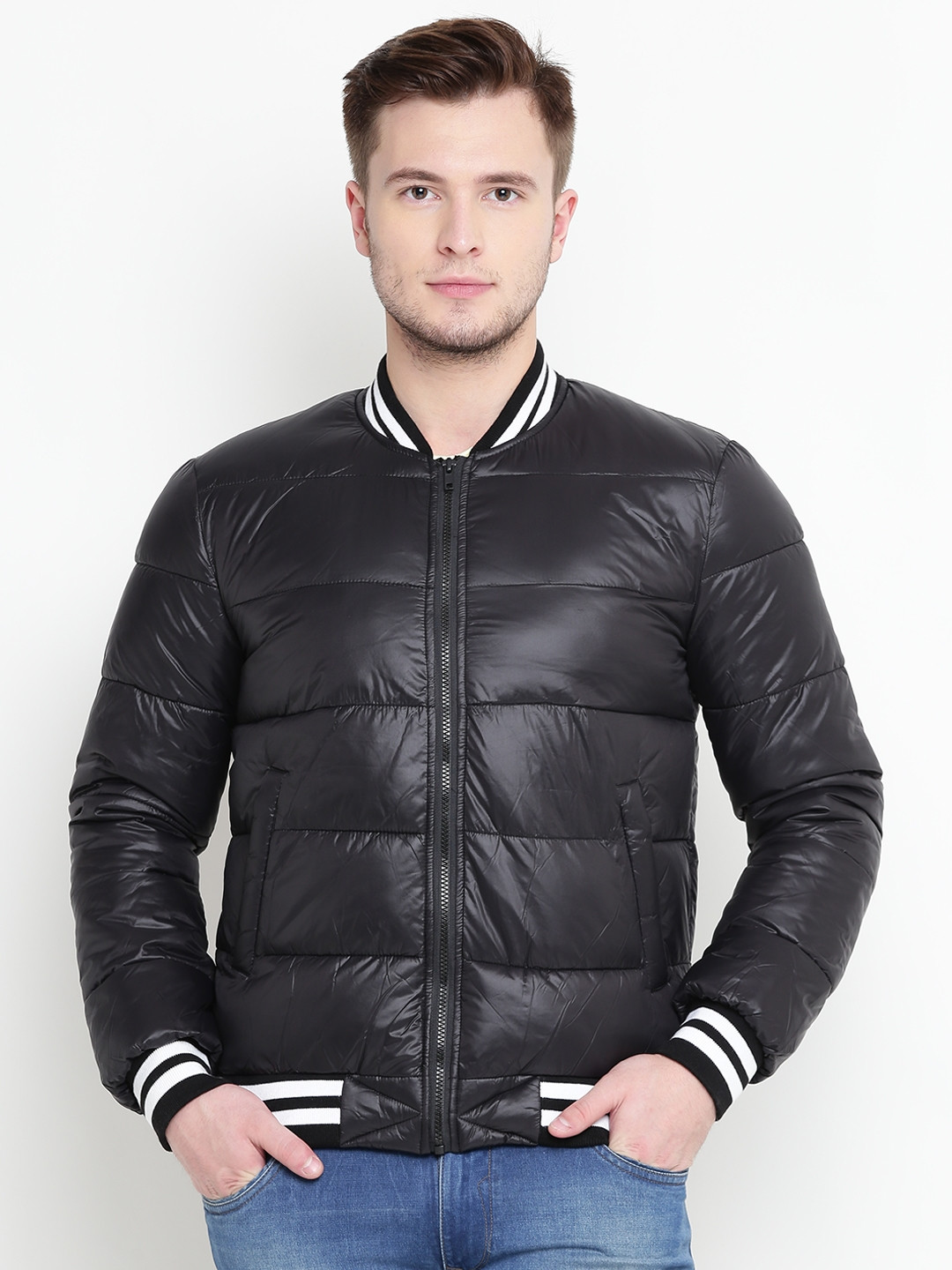 Buy FOREVER 21 Men Black Solid Jacket - Jackets for Men 2149660 | Myntra