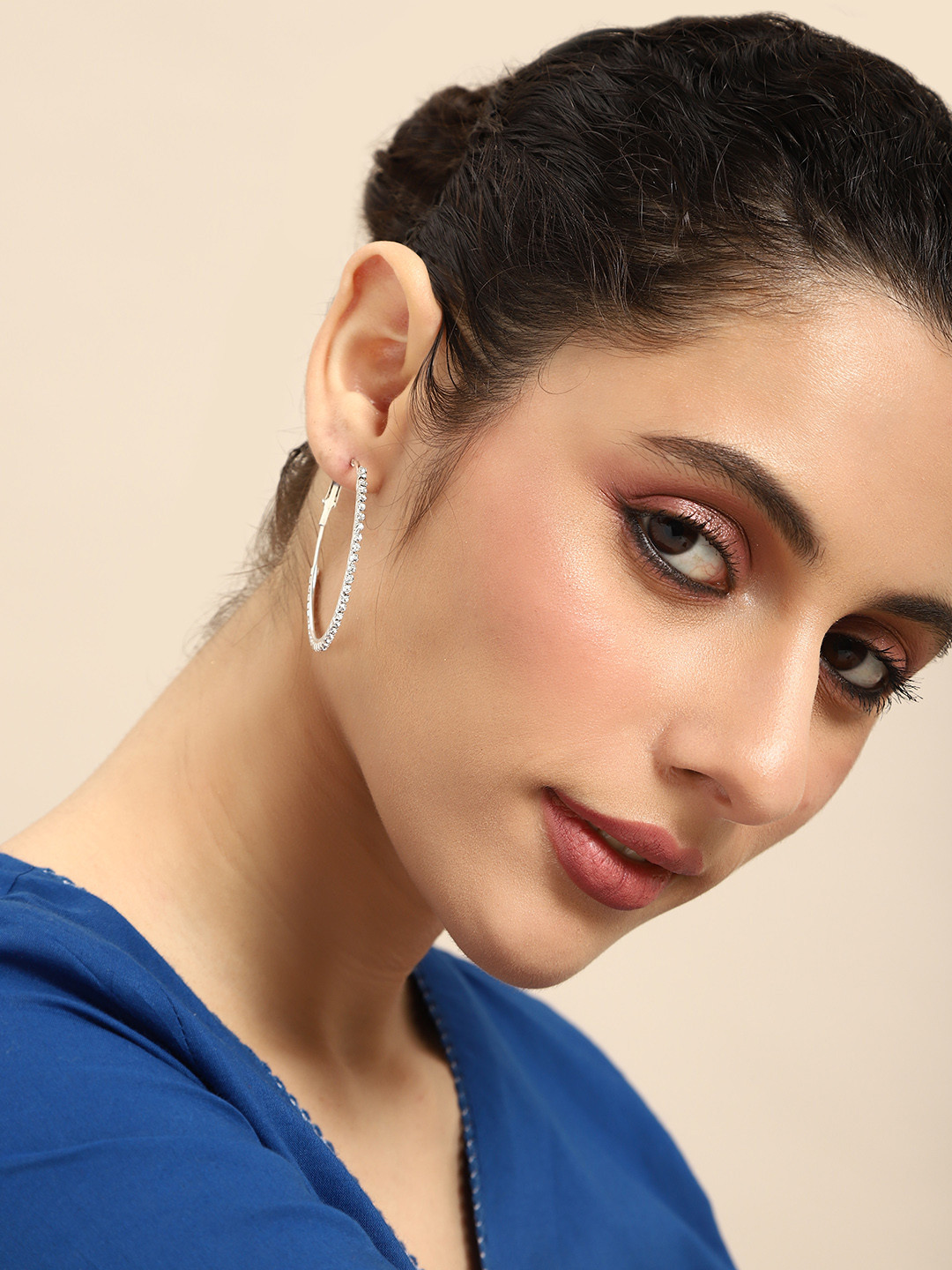 Buy Anouk Circular Embellished Hoop Earrings - Earrings for Women ...