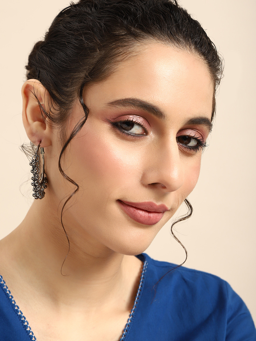 Buy Anouk Women Oxidised Circular Hoop Earrings - Earrings for Women ...