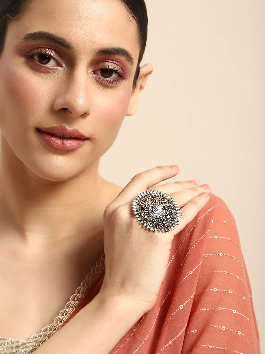 Buy Anouk Temple Adjustable Finger Ring - Ring for Women 21502482 | Myntra