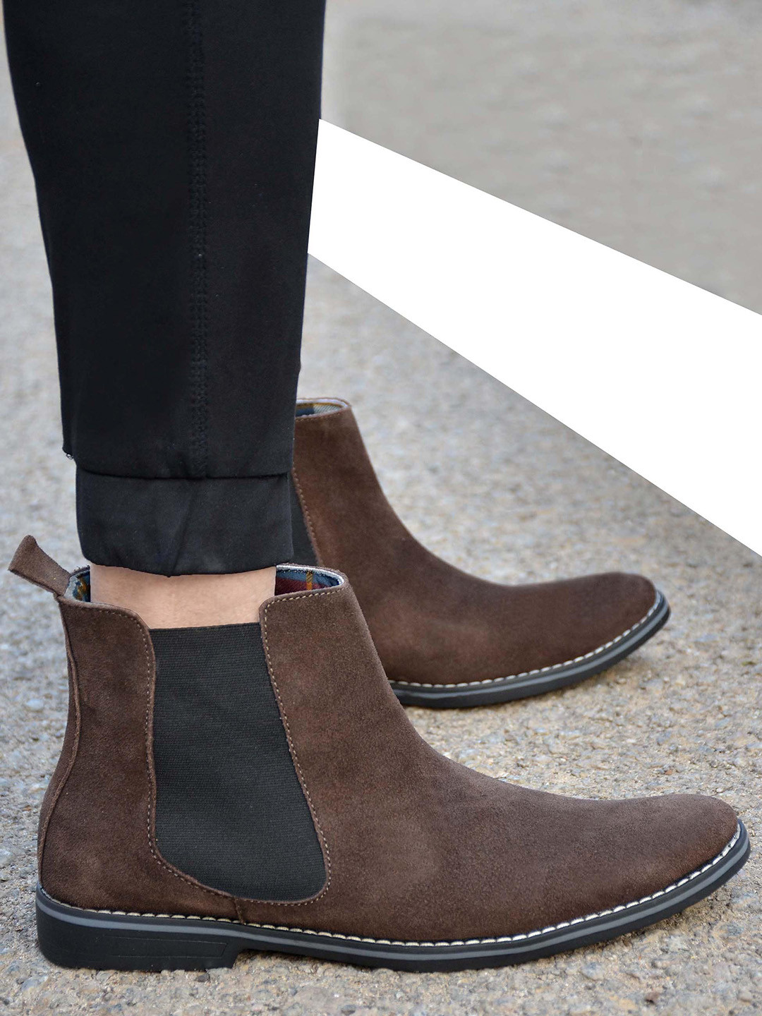Buy Eego Italy Men Leather Mid Top Ankle Chelsea Boots - Boots for Men ...