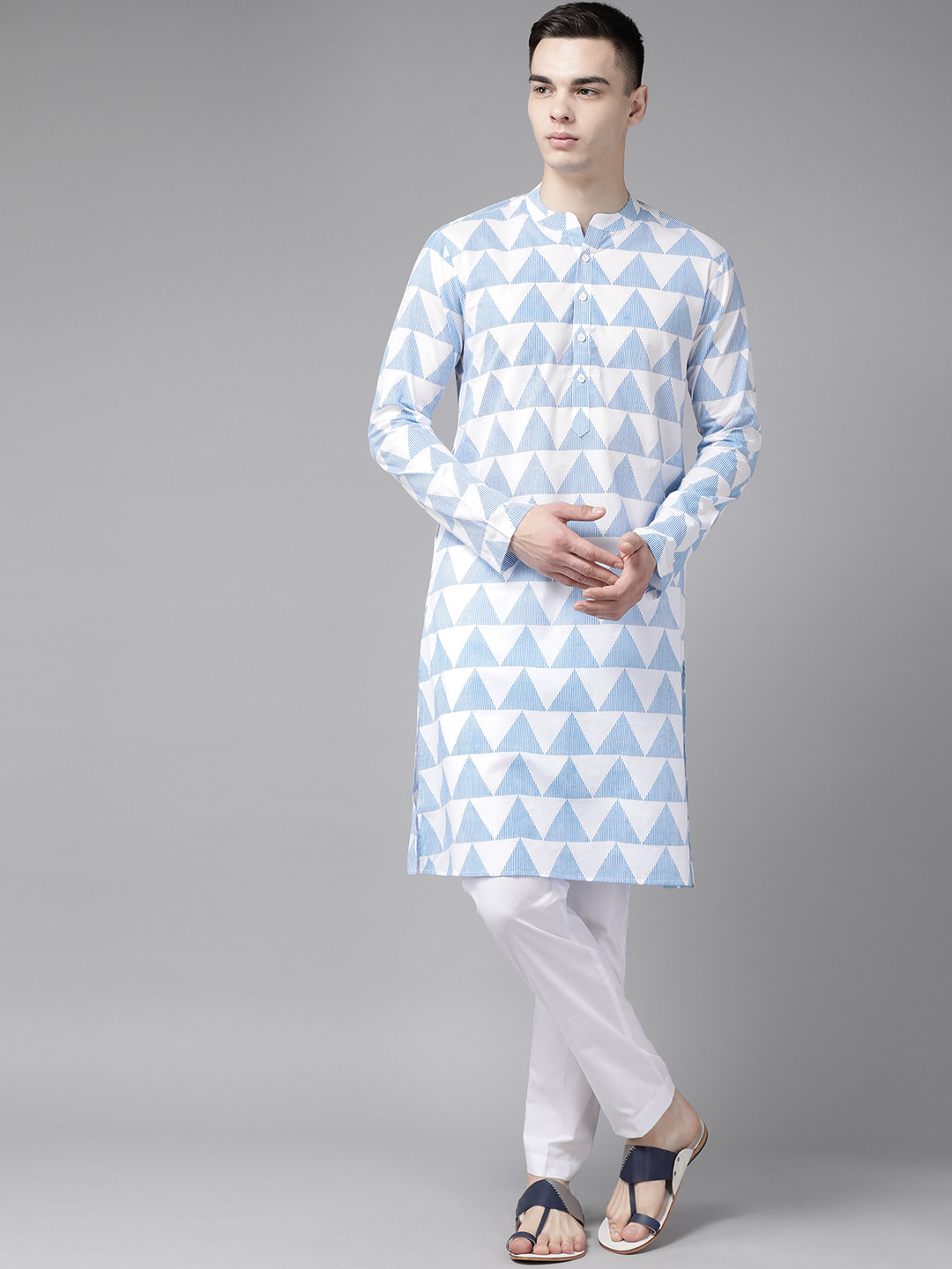 Buy See Designs Men Printed Pure Cotton Kurta With Pyjamas - Kurta Sets ...