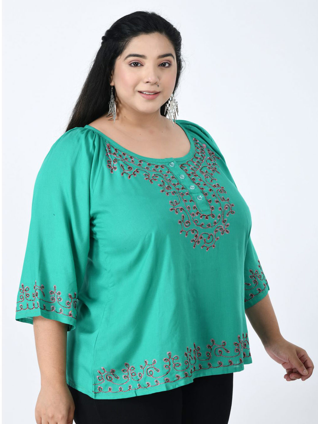 Buy SAAKAA Plus Size Embroidered Top - Tops for Women 21505720 | Myntra