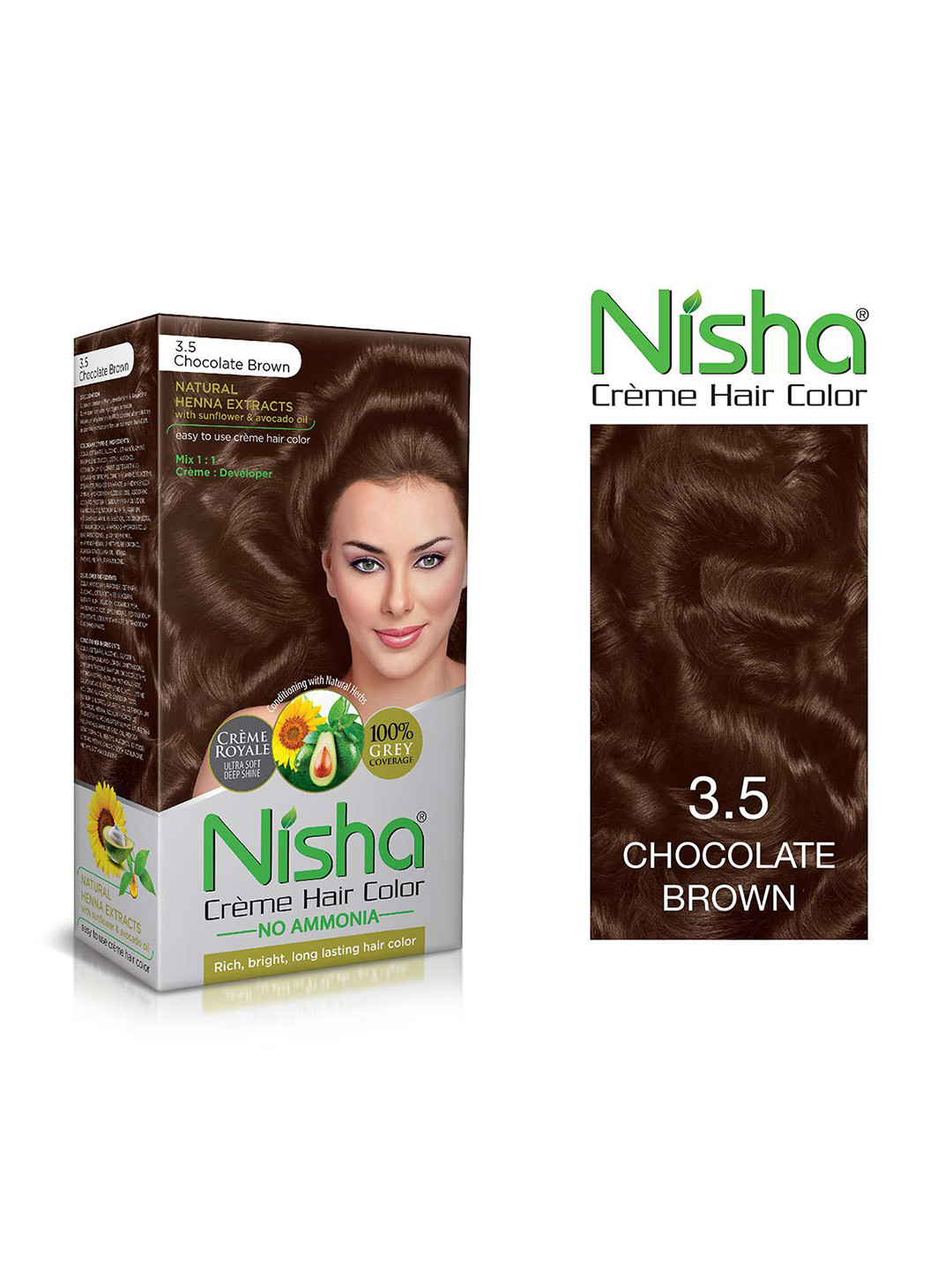 Buy Nisha Creme Long Lasting Hair Colouring Combo Pack Chocolatebrown ...