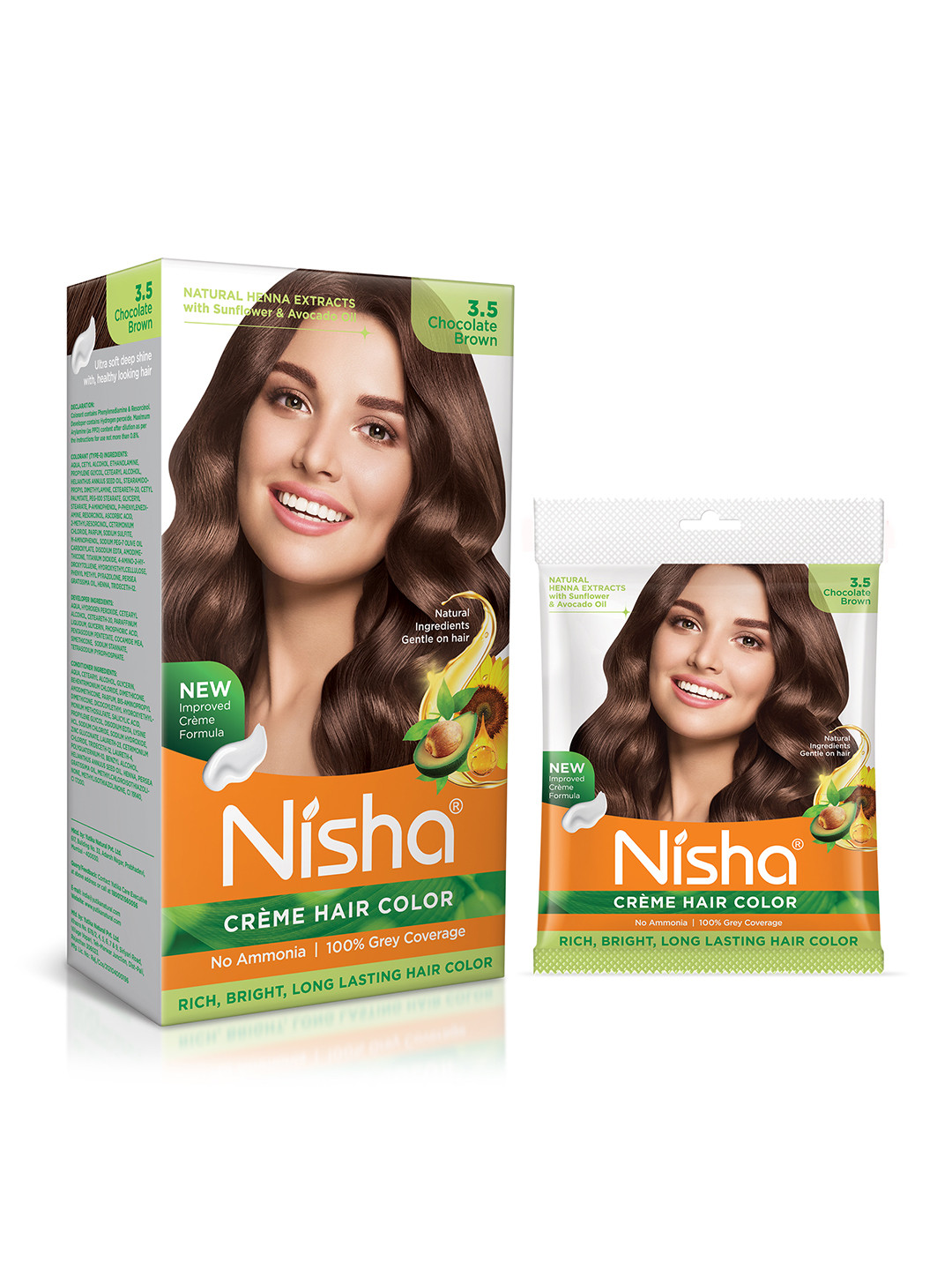 Buy Nisha Creme Long Lasting Hair Colouring Combo Pack Chocolatebrown ...