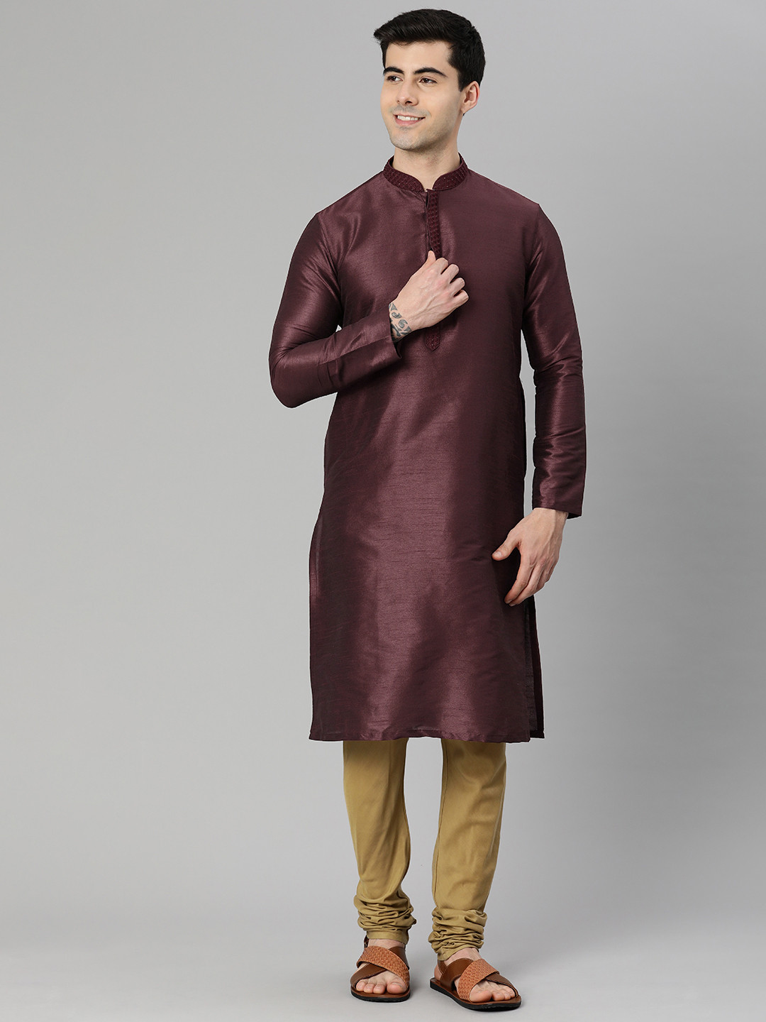 Buy Manthan Men Solid Straight Kurta - Kurtas for Men 21511214 | Myntra