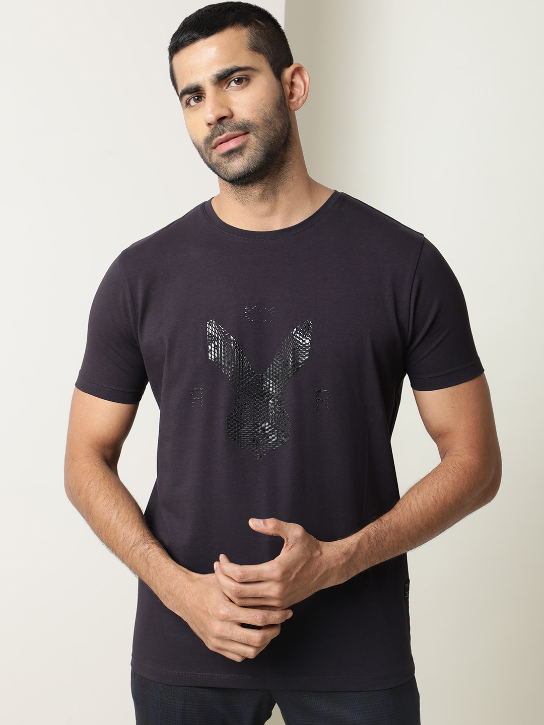 Buy RARE RABBIT Men Rings 4 Slim Fit Solid Polo Collar T Shirt ...