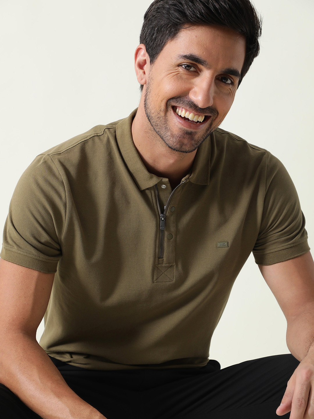 Buy RARE RABBIT Polo Collar Slim Fit Cotton T Shirt - Tshirts for Men ...