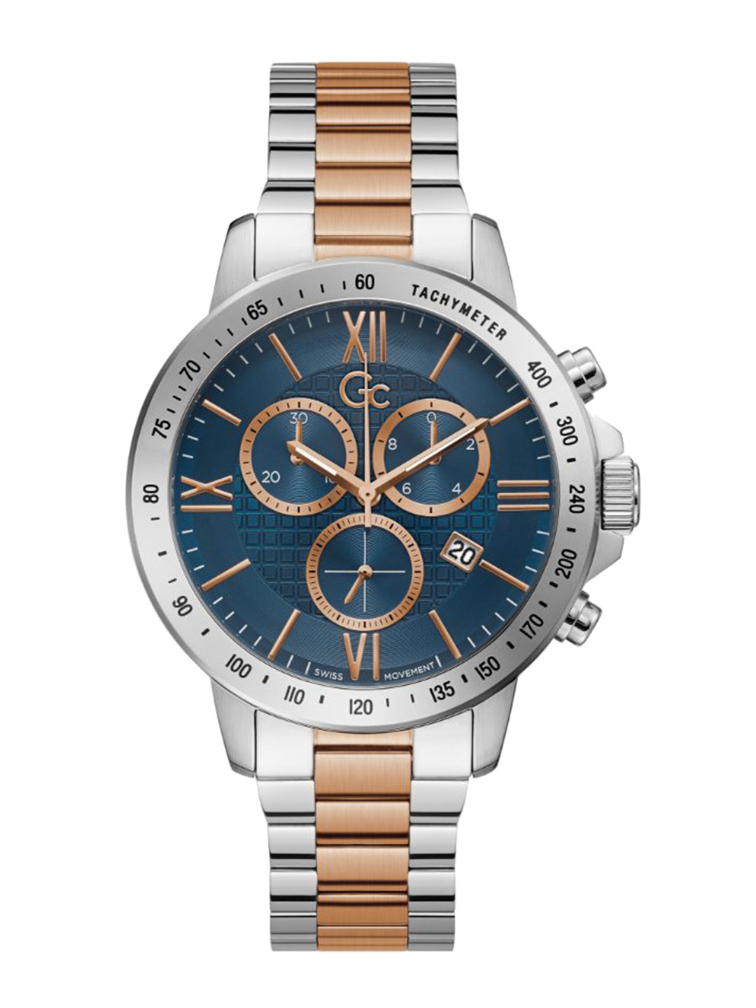 Buy GC Men Blue Dial & Silver Toned Stainless Steel Bracelet Style ...