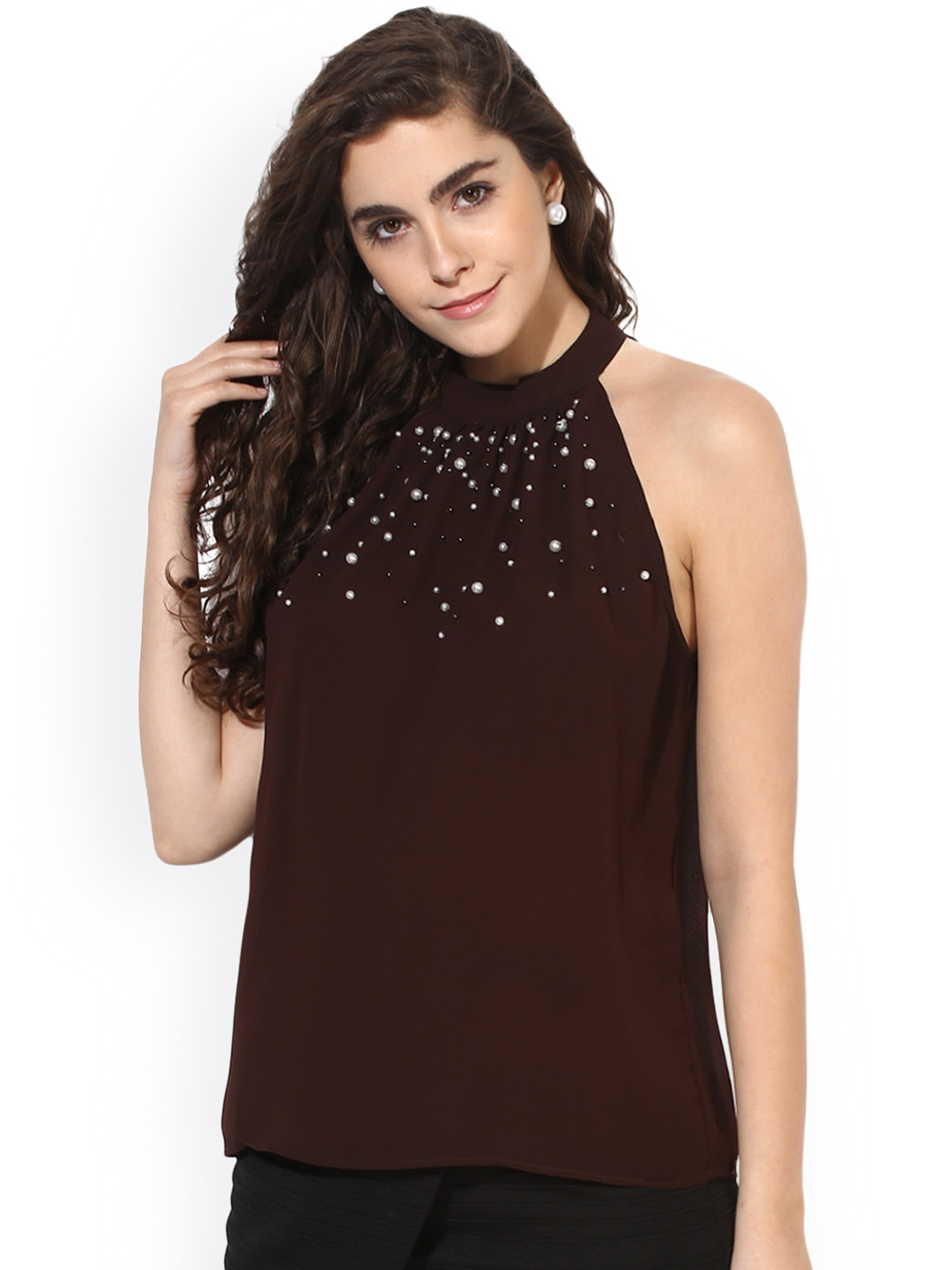 Buy Kazo Women Brown Solid Top - Tops for Women 2151425 | Myntra
