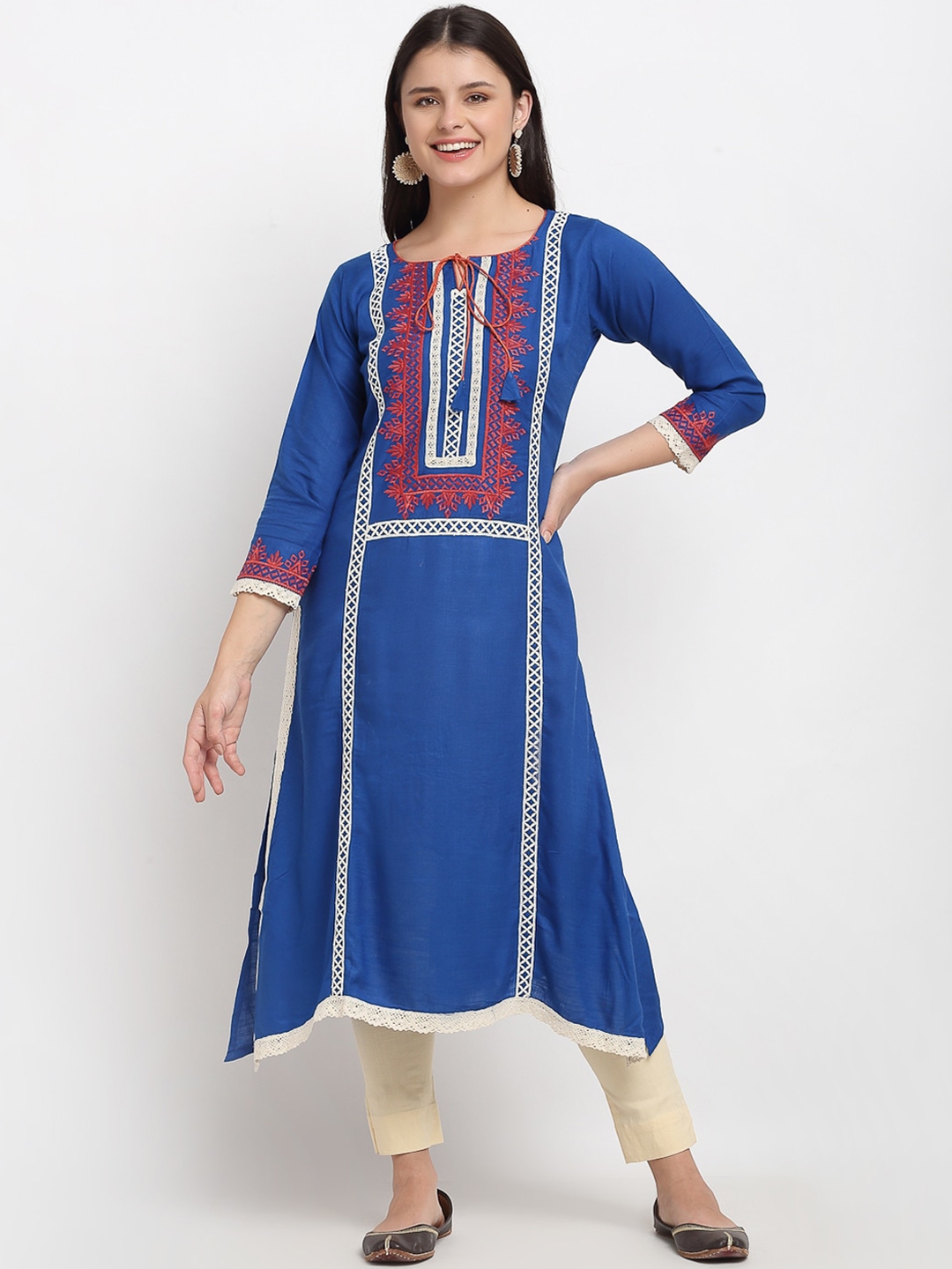 Buy Lovely Lady Women Ethnic Motifs Thread Work Kurta Kurtas For