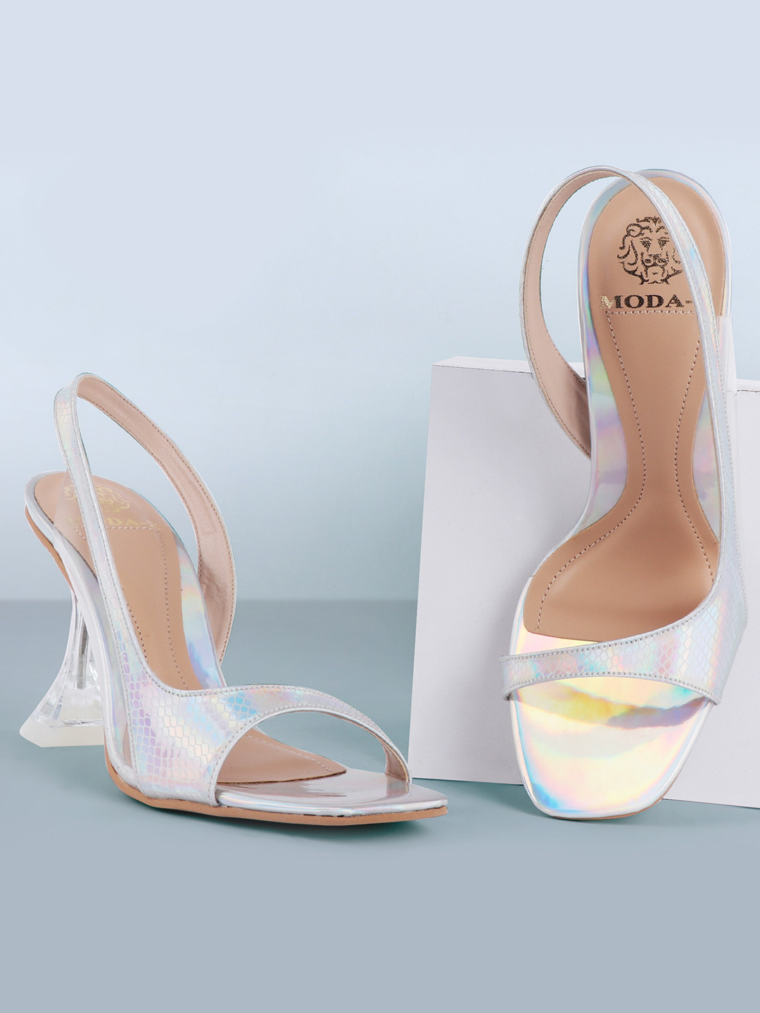 Buy MODA X Transparent Block Heels - Heels for Women 21516226 | Myntra