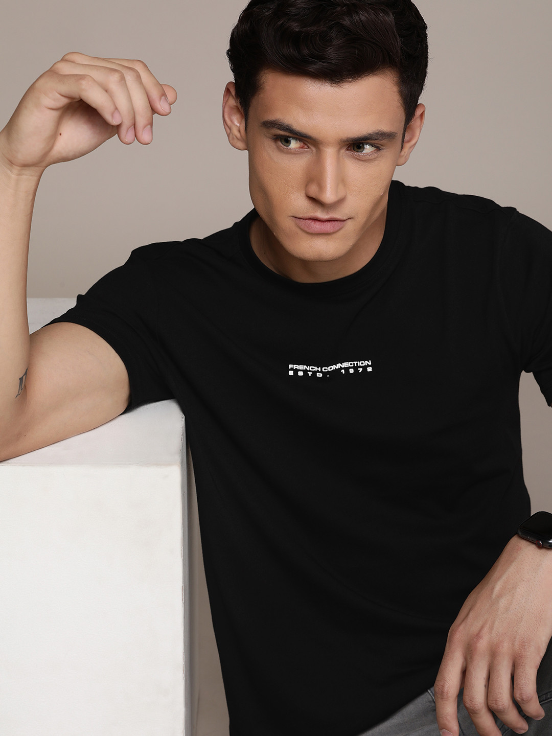 Buy French Connection Men Pure Cotton Applique T Shirt - Tshirts for ...