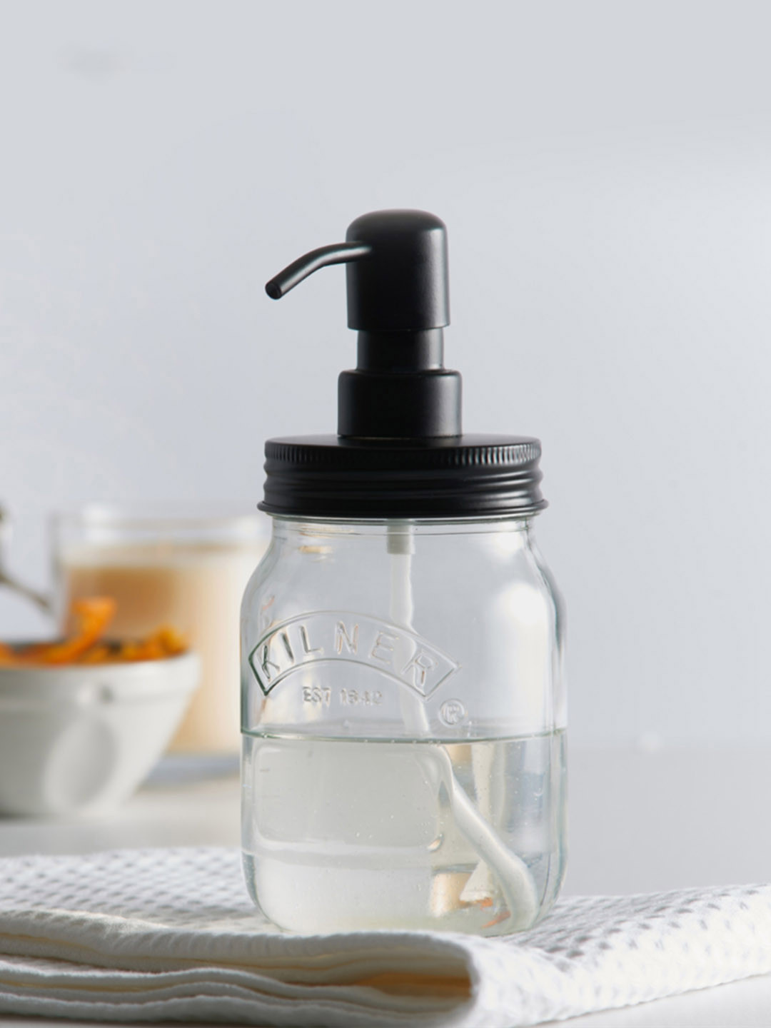 Buy KILNER Transparent Brand Logo Detail Glass Soap Dispenser ...