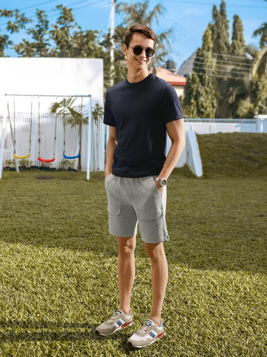 Buy United Colors Of Benetton Men Regular Fit Cotton Sports Shorts ...