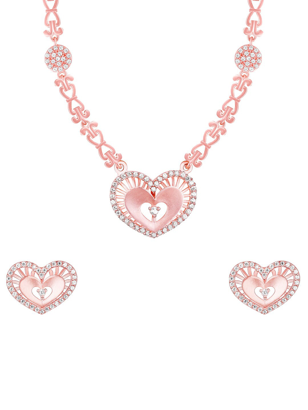 Buy GIVA 925 Sterling Sliver Rose Gold Plated & CZ Studded Jewellery ...