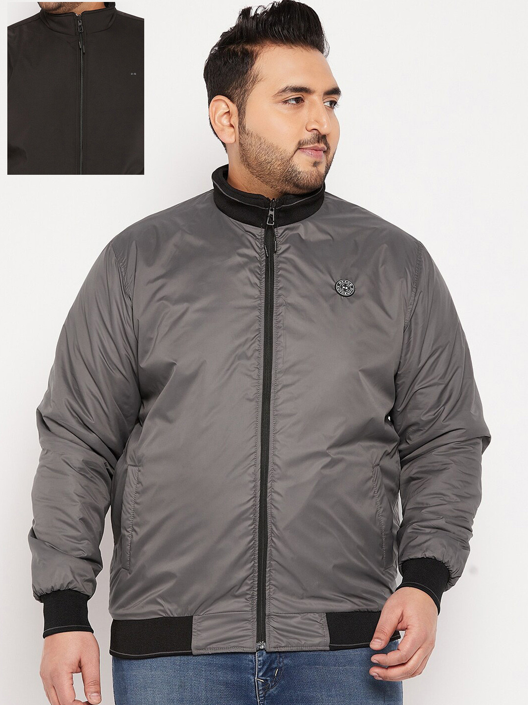 Buy Okane Men Plus Size Reversible Bomber Jacket - Jackets for Men 21526200 | Myntra