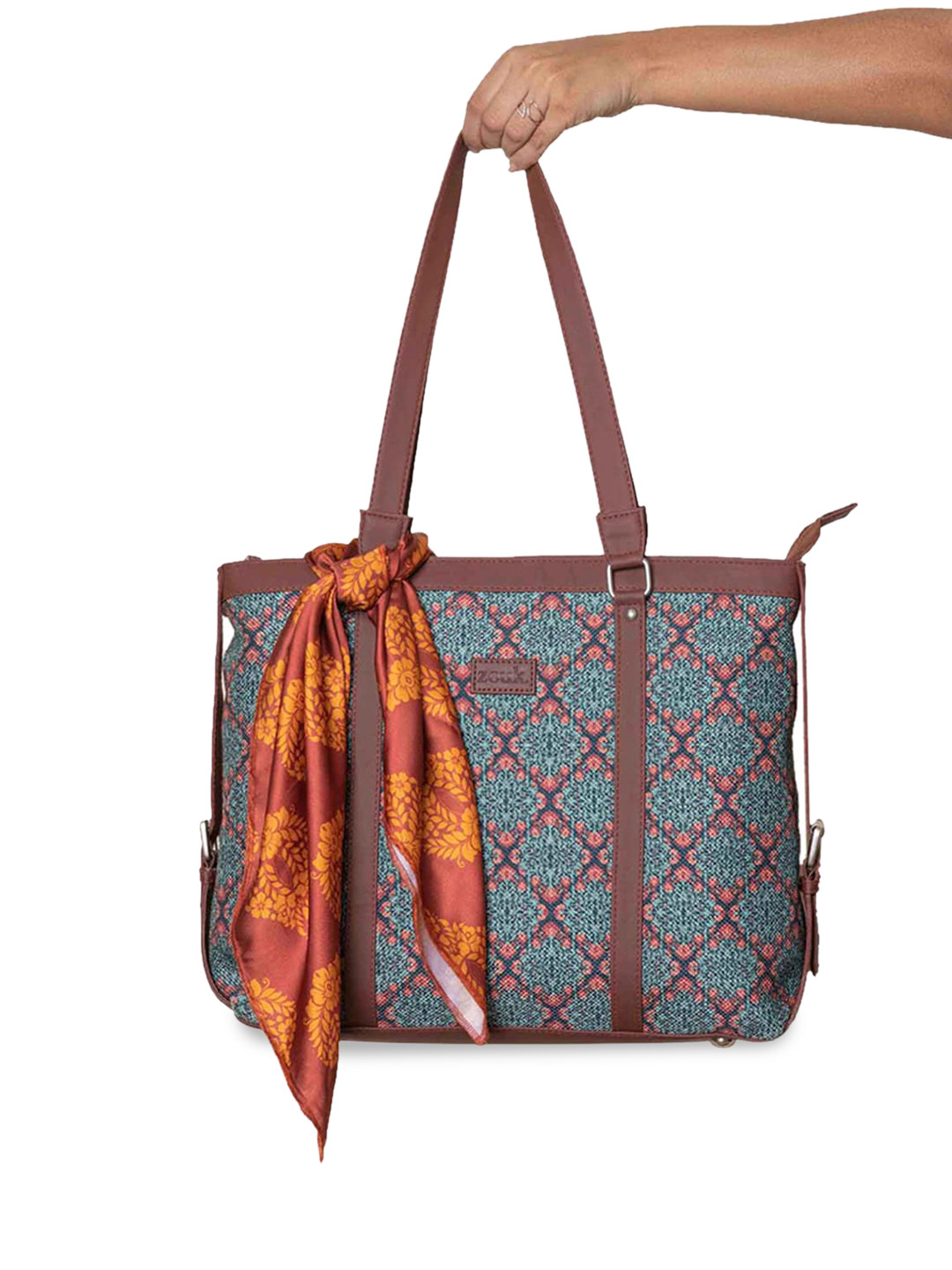 Buy ZOUK Ethnic Motifs Printed Leather Structured Shoulder Bag With ...