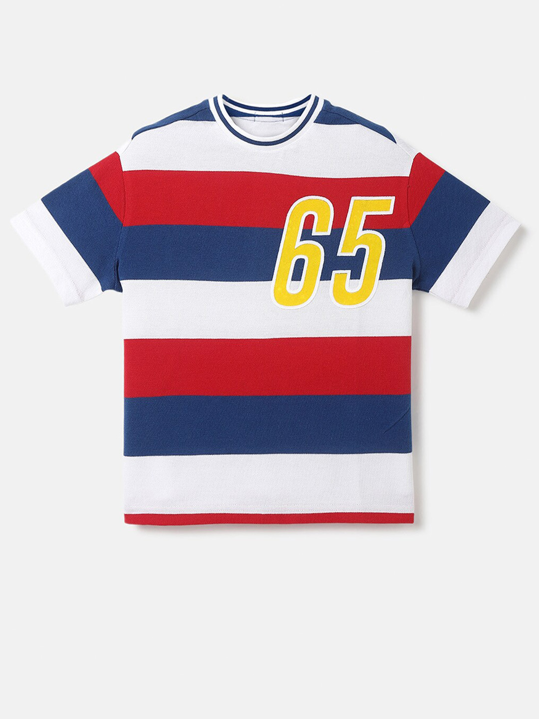 Buy United Colors Of Benetton Boys Striped Round Neck Cotton T Shirt ...