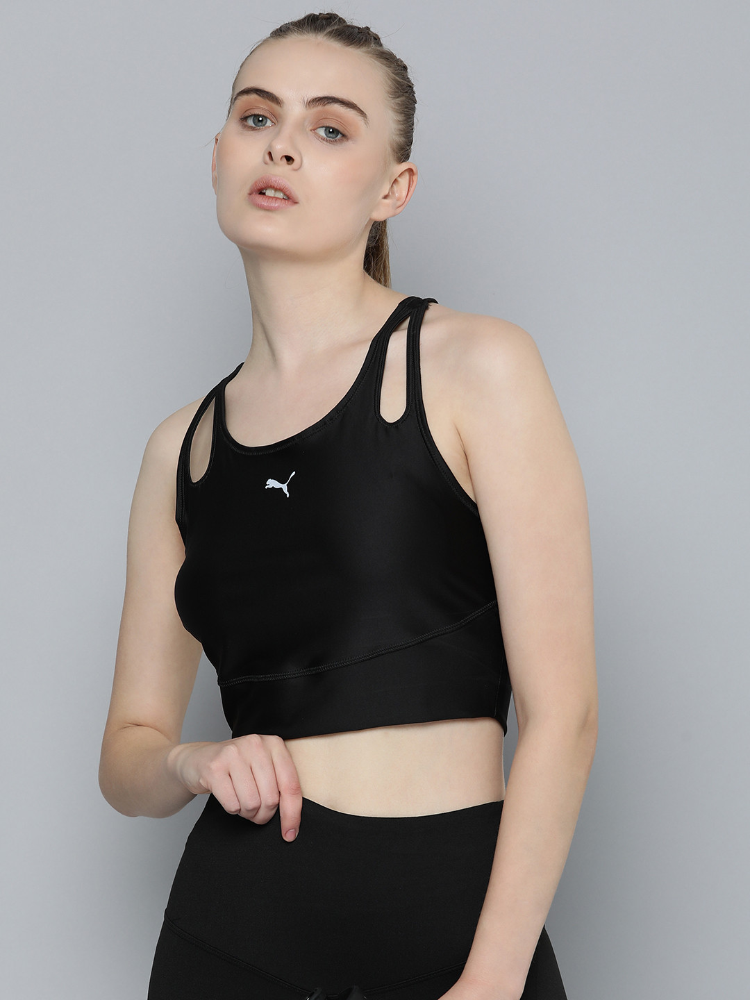 Buy Puma RUN ULTRAFORM Solid Drycell Tight Fit Cropped Tank Top With ...