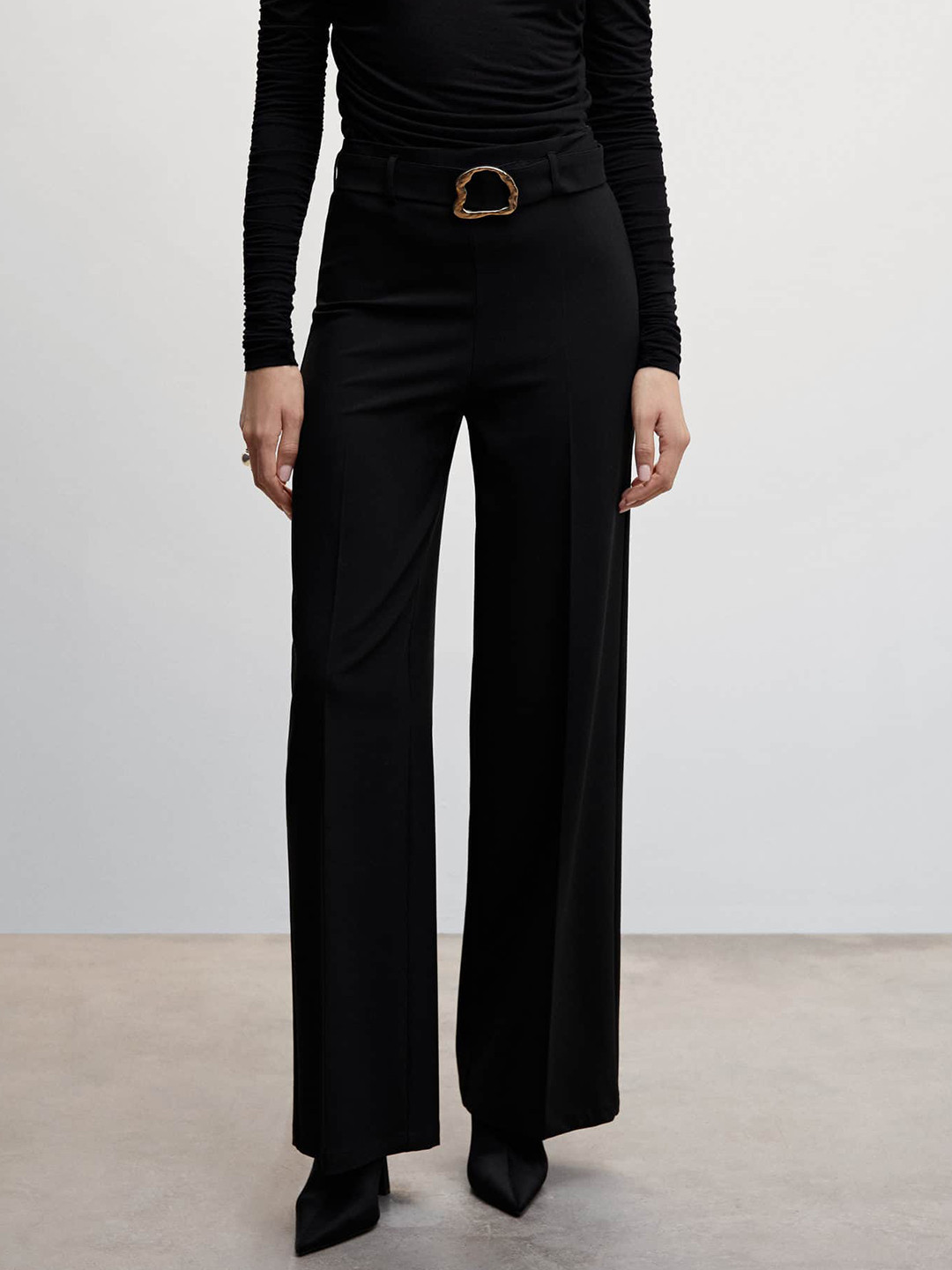 Buy MANGO Women Straight Fit Trousers - Trousers for Women 21537512 ...